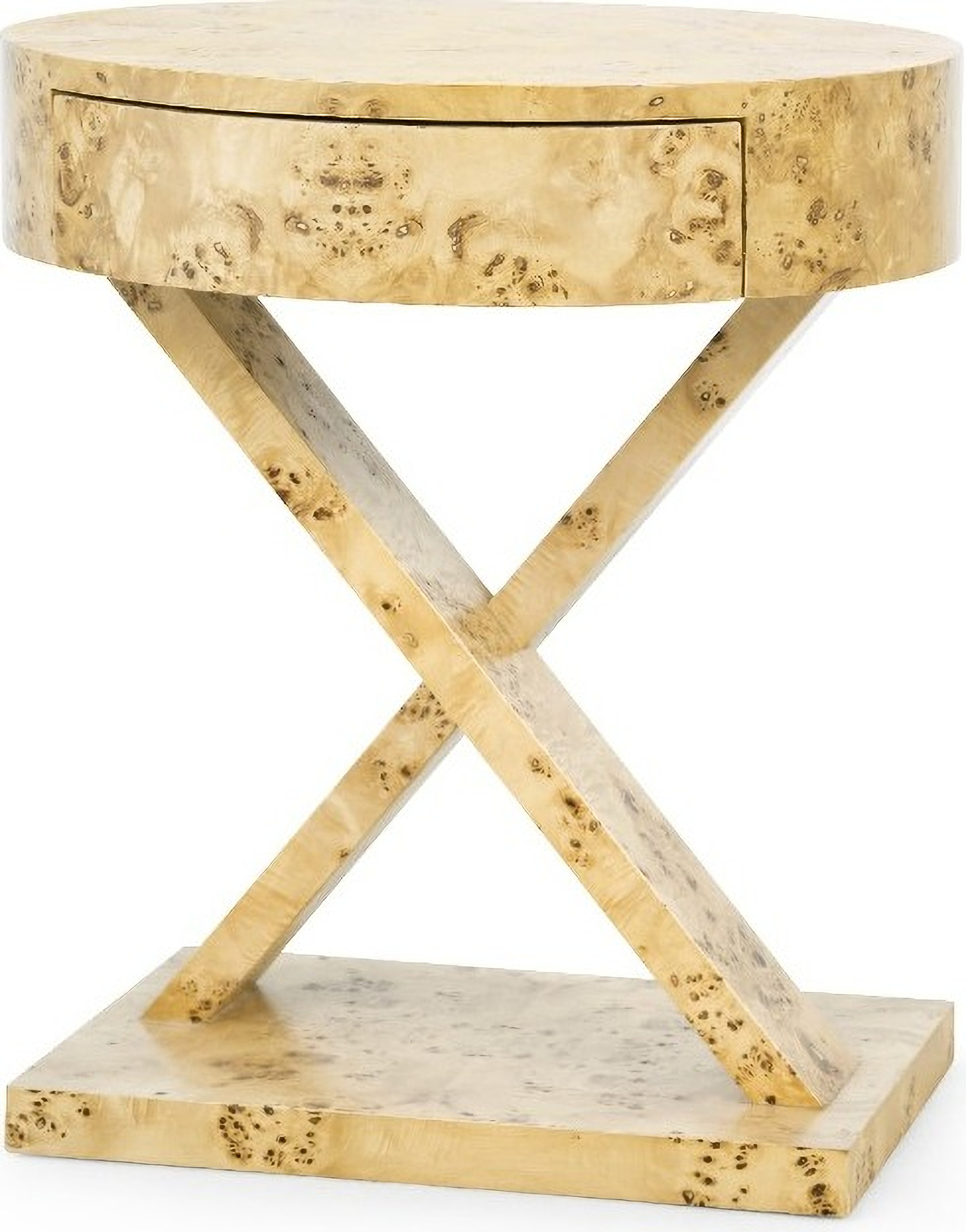 Modena 1-Drawer Side Table In Burl by Villa & House | 1StopBedrooms