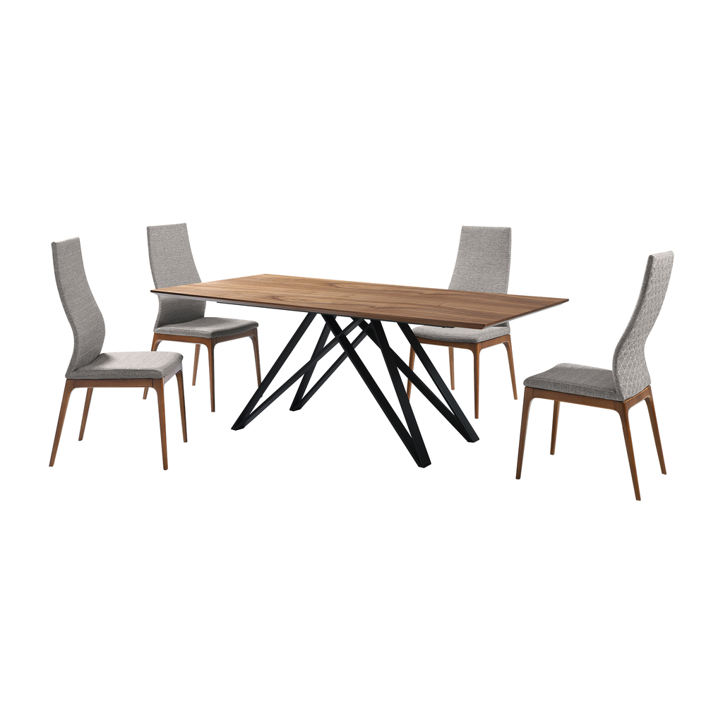 Modena Parker 5 Piece Dining Set In Gray by Armen Living | 1StopBedrooms