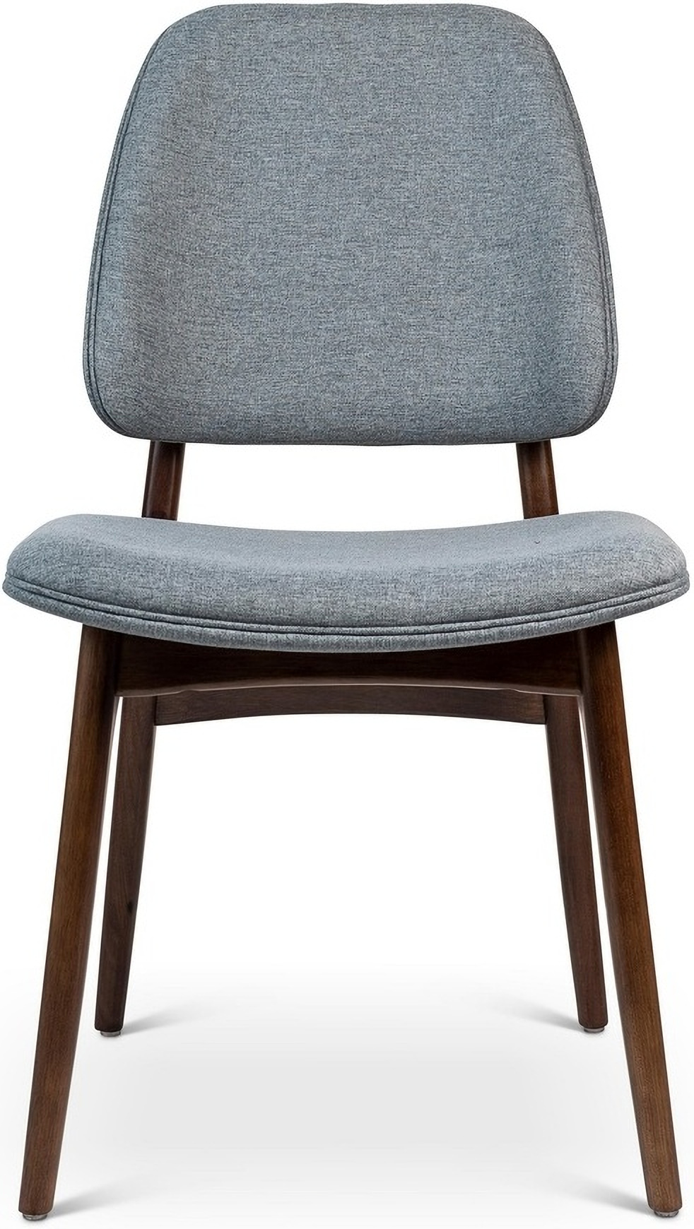 Modern Brazilian Ariel Side Chair In Essence Grey Upholstery and Nogal ...