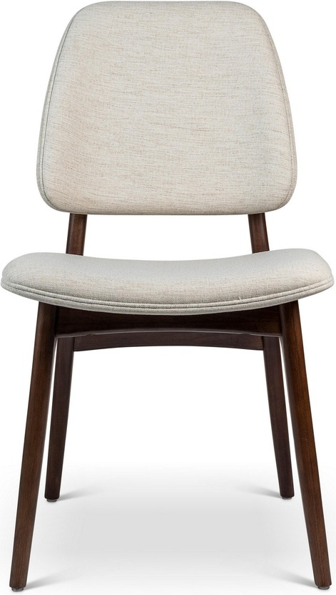 Modern Brazilian Ariel Side Chair In Medley Ivory Upholstery and Nogal ...