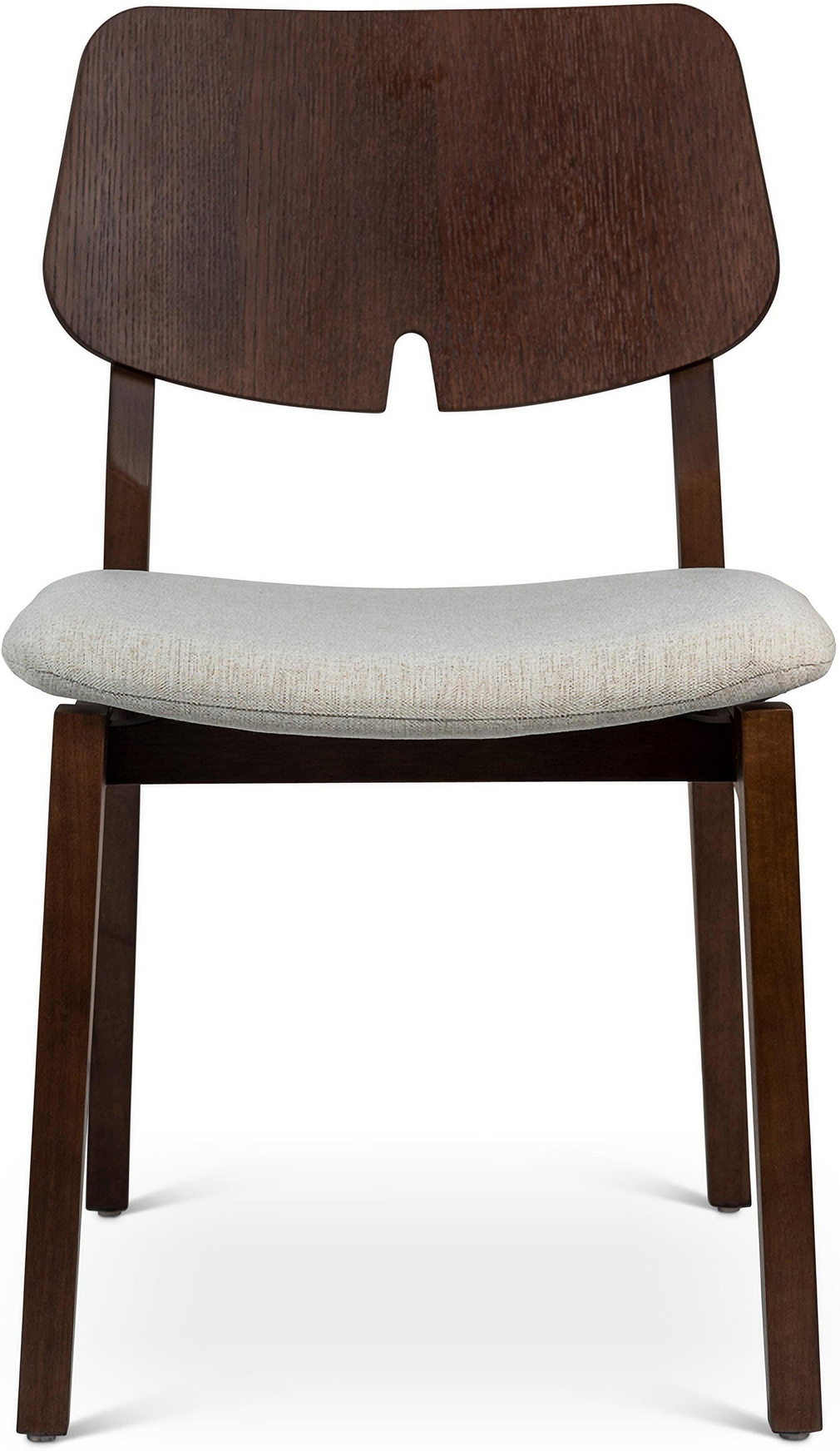 Modern Brazilian Beth Side Chair In Medley Ivory Seat and Nogal Frame ...
