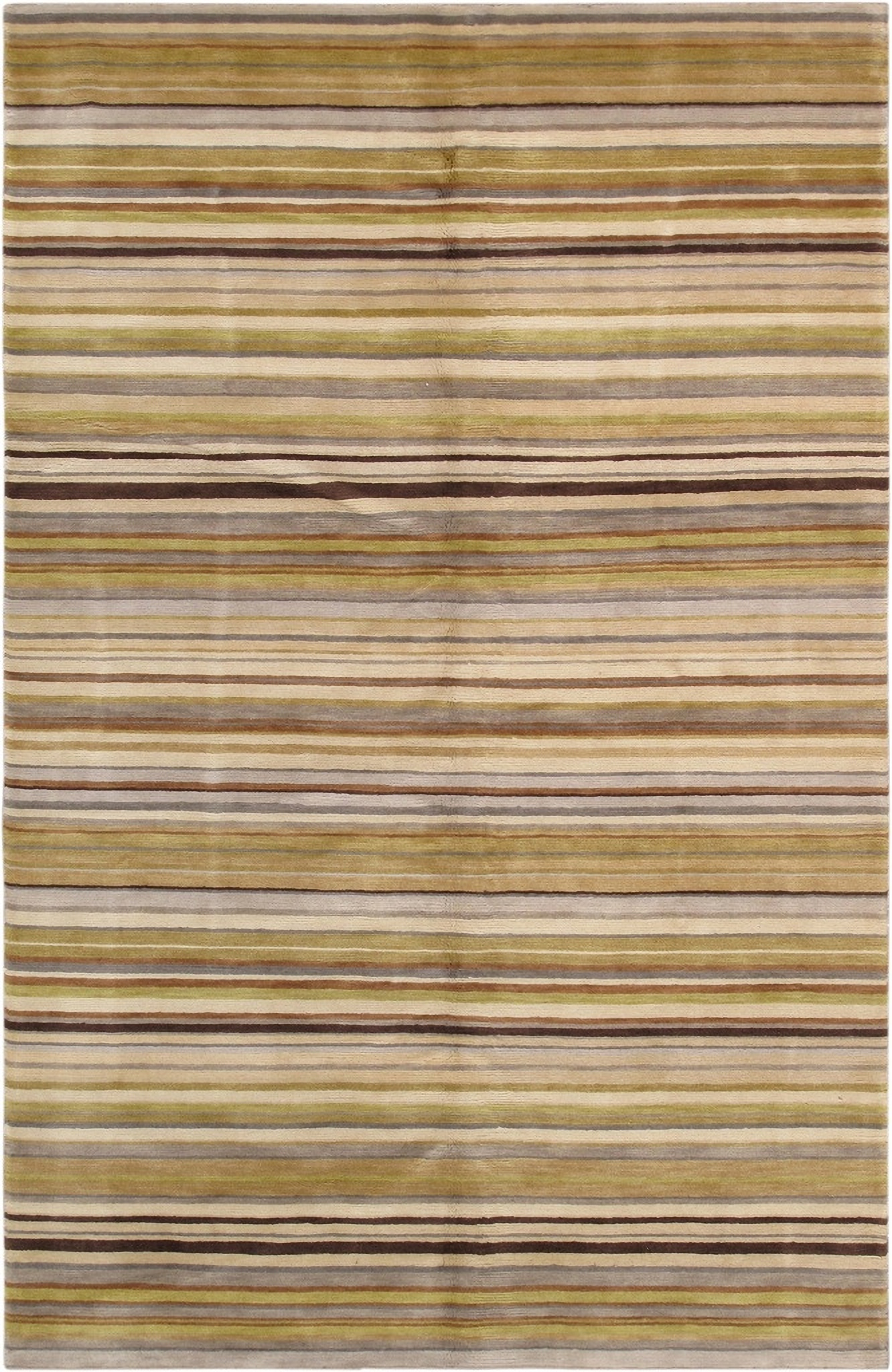 Modern Collection Hand-Knotted Lamb's Wool Area Rug- 5' 0" x 7' 11" In ...