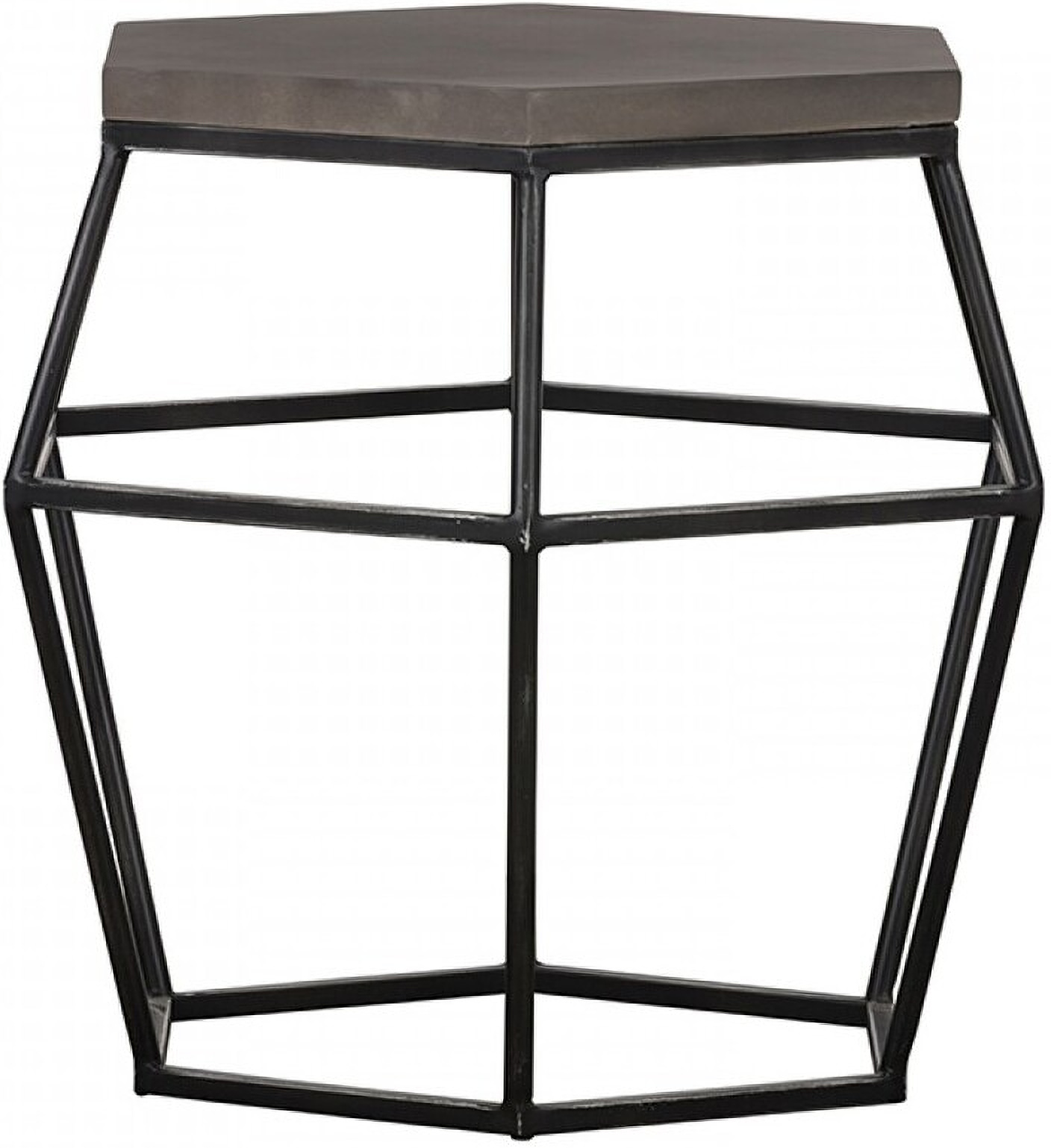 Modern Concrete and Metal Hexagonal End Table In Gray and Black by ...