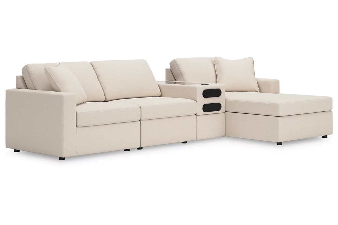 Modmax 4-Piece RAF Sectional with Audio Console In Oyster by Ashley ...