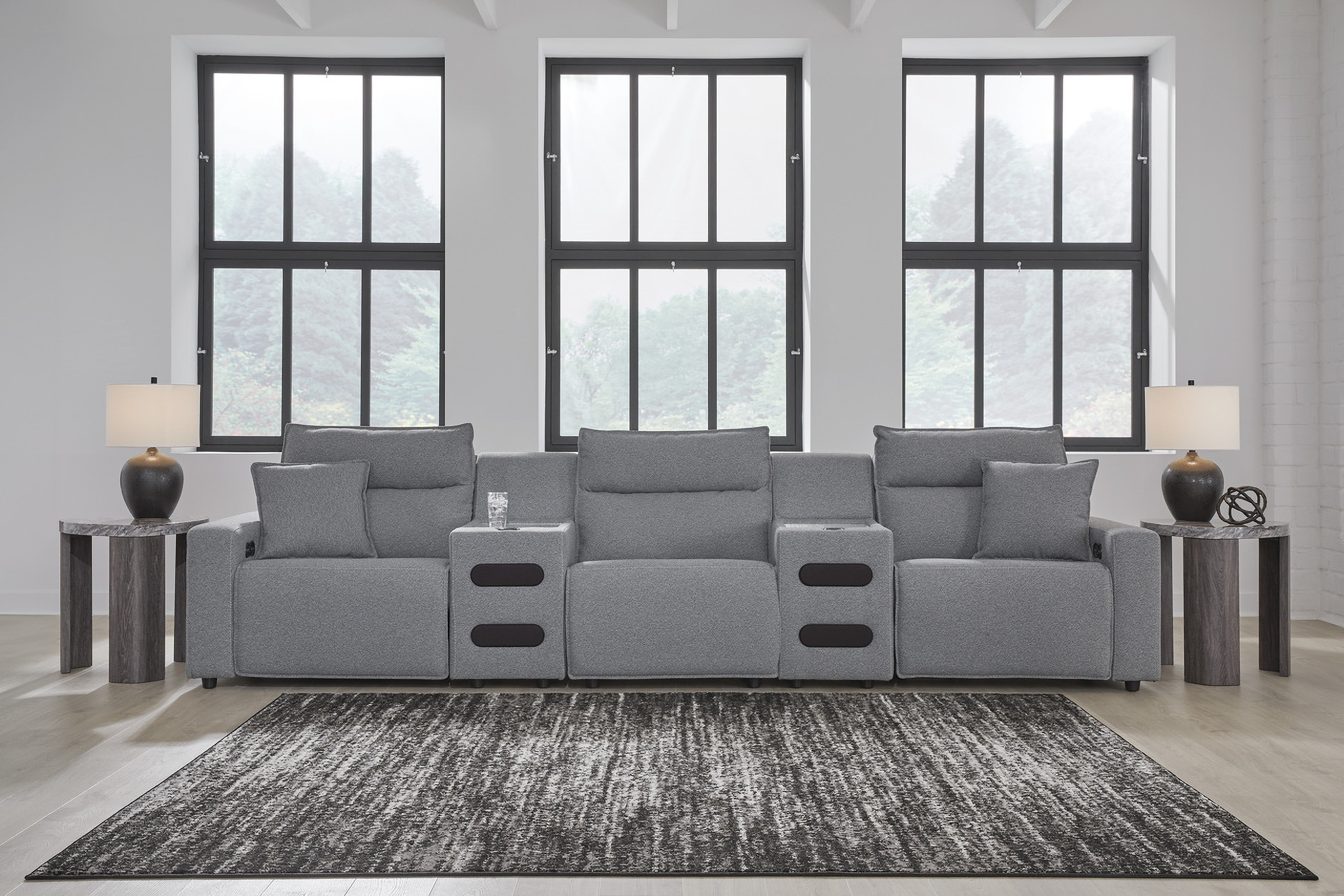 Modmax 5-Piece Power Reclining Sectional with Audio Console In Salt and ...