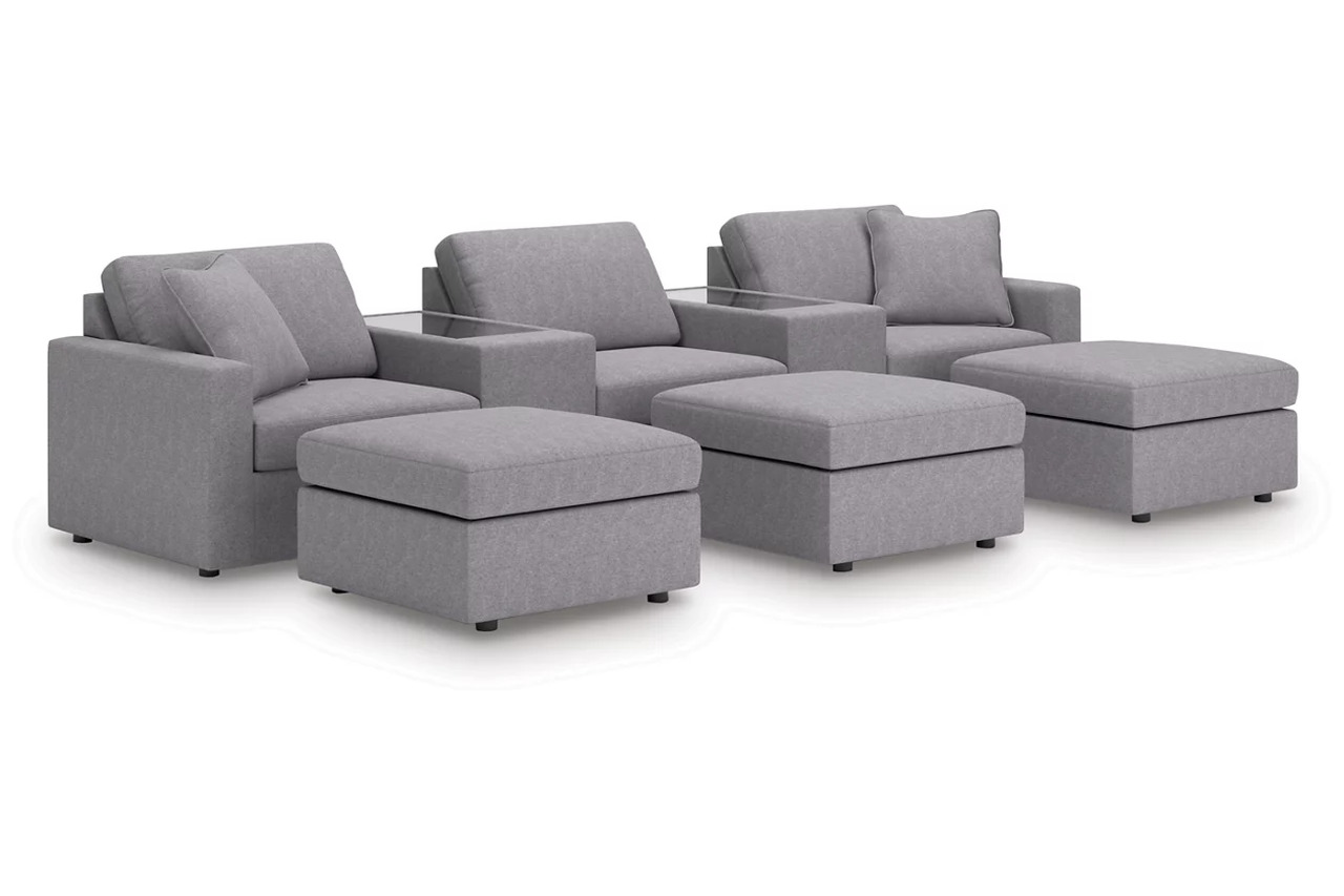 Modmax 5-Piece Sectional and 3 Ottomans In Granite by Ashley Furniture ...