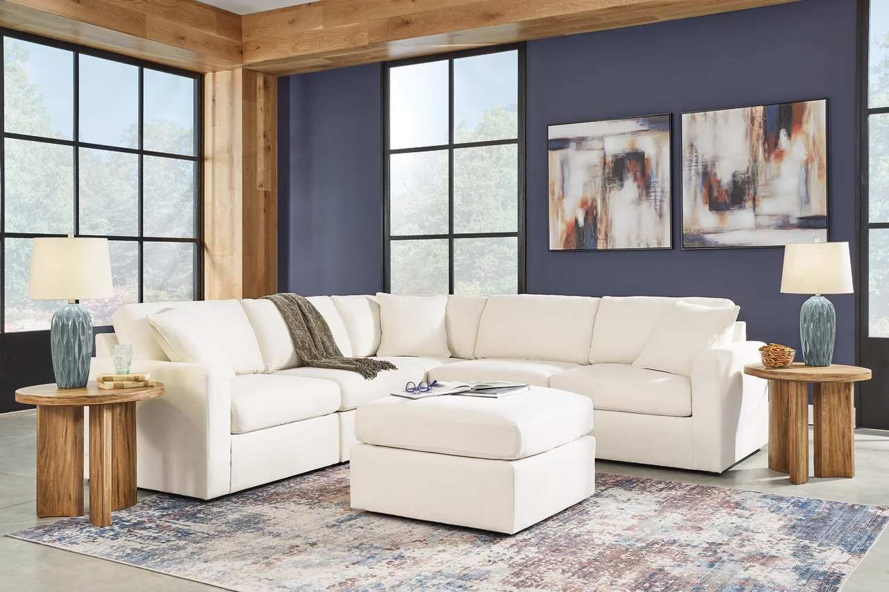 Modmax 5-Piece Sectional and Ottoman In Oyster by Ashley Furniture | 1StopBedrooms