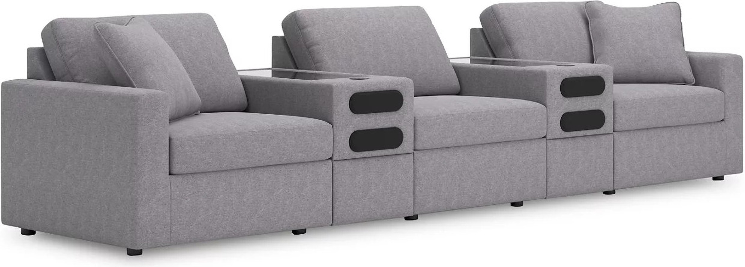 Modmax 5-Piece Sectional with Audio Console In Granite by Ashley ...