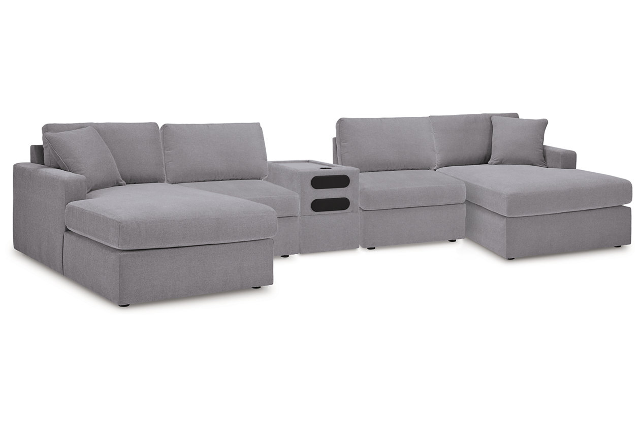 Modmax 5 Piece Sectional with Audio Console In Granite by Ashley ...