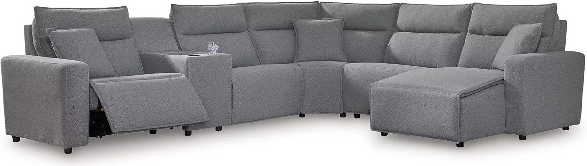 Modmax 6-Piece Power Reclining Sectional with RAF Chaise In Salt and ...