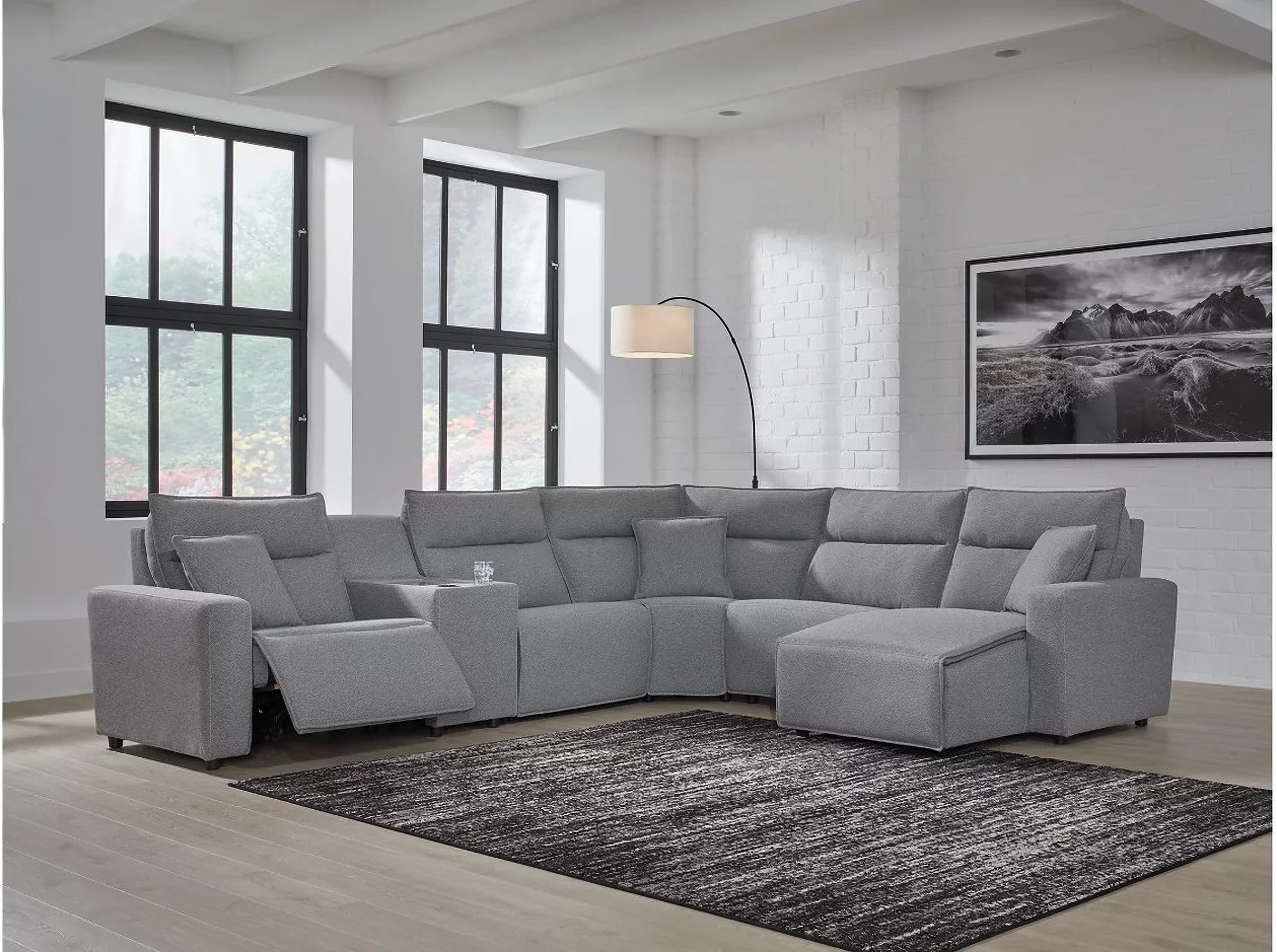 Modmax 6-Piece Power Reclining Sectional with RAF Chaise In Salt and ...
