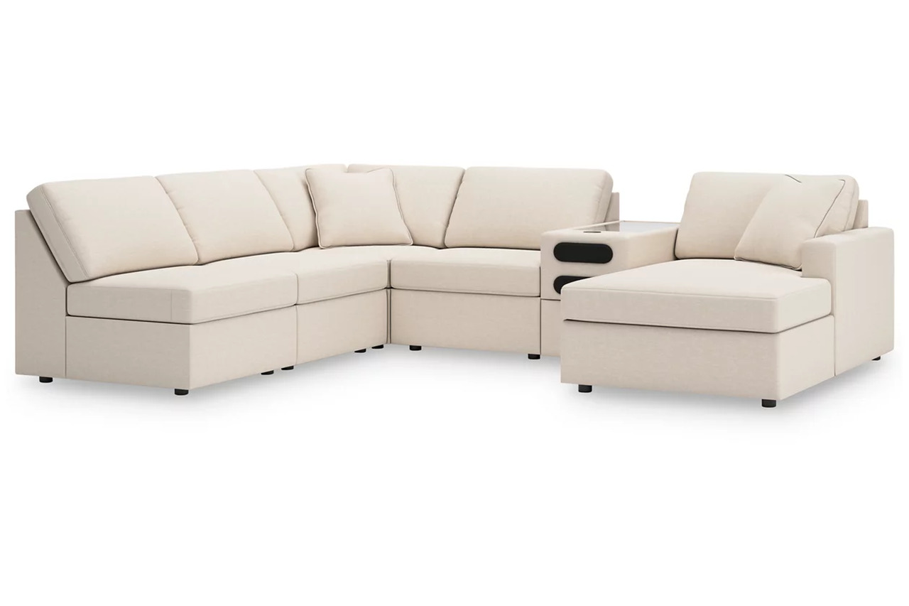 Modmax 6-Piece RAF Sectional with Audio Console In Oyster by Ashley ...