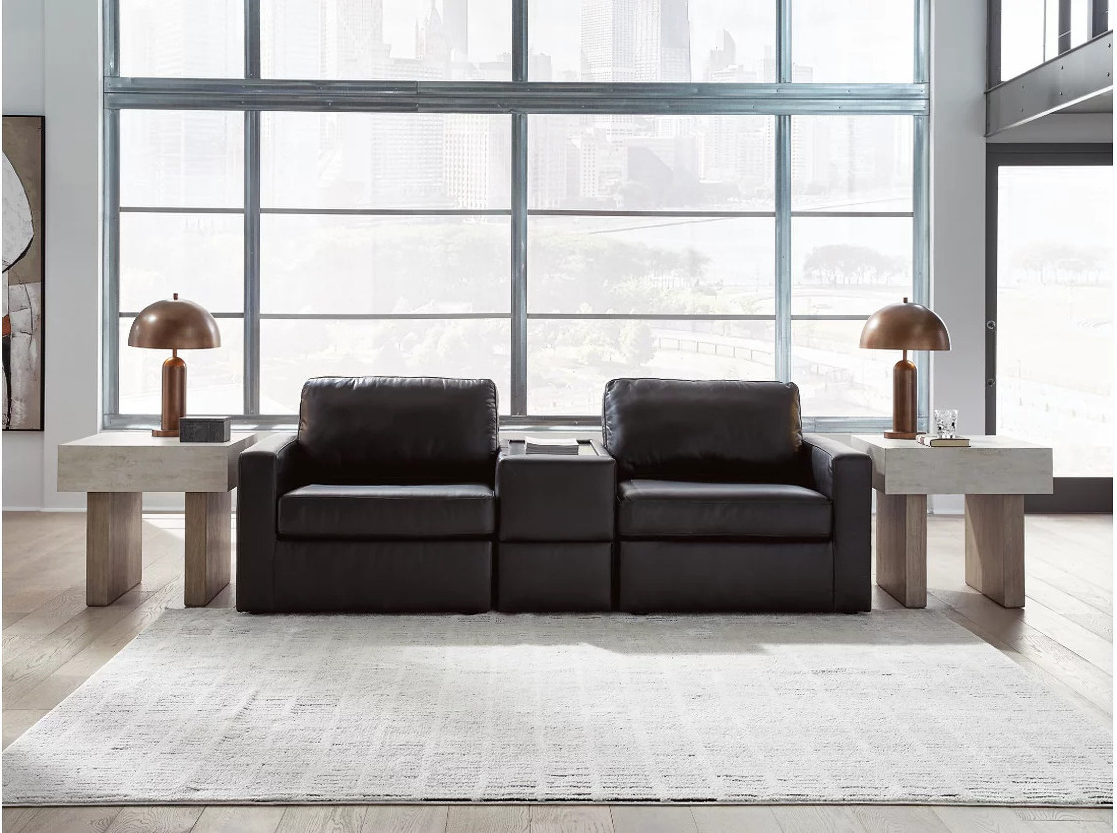 ModMax II 3-Piece Sectional Sofa with Storage Console In Black by ...