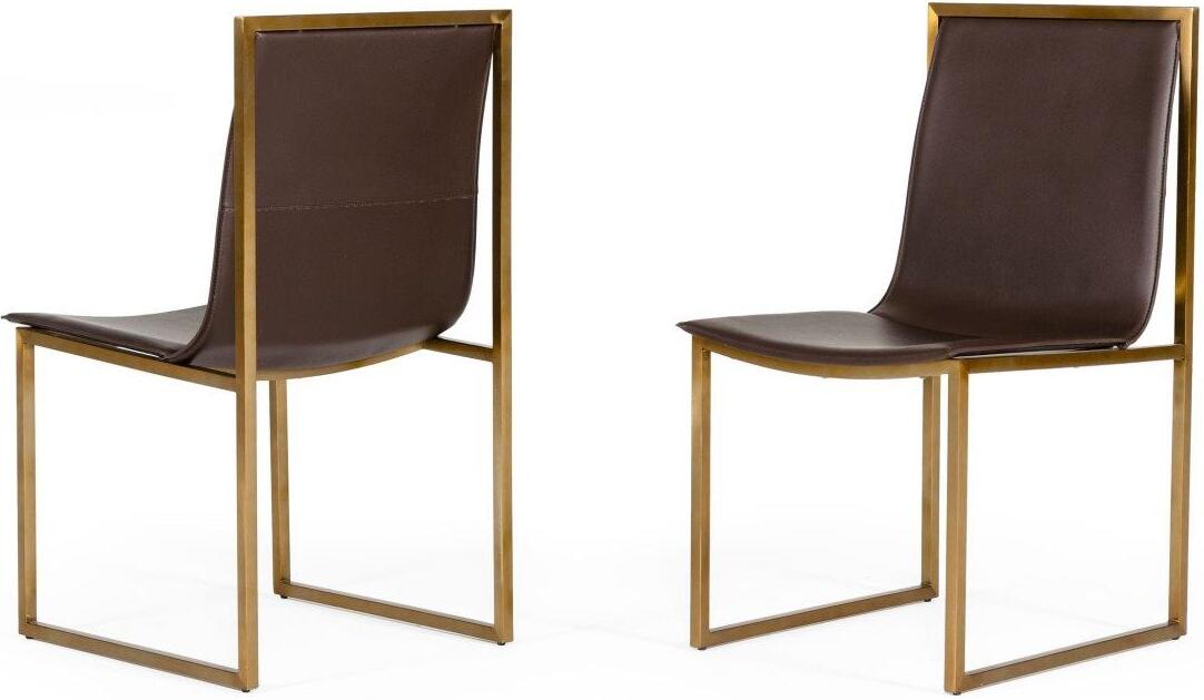 Modrest Dalton Modern Brown Leatherette Dining Chair Set Of 2 by VIG Furniture | 1StopBedrooms