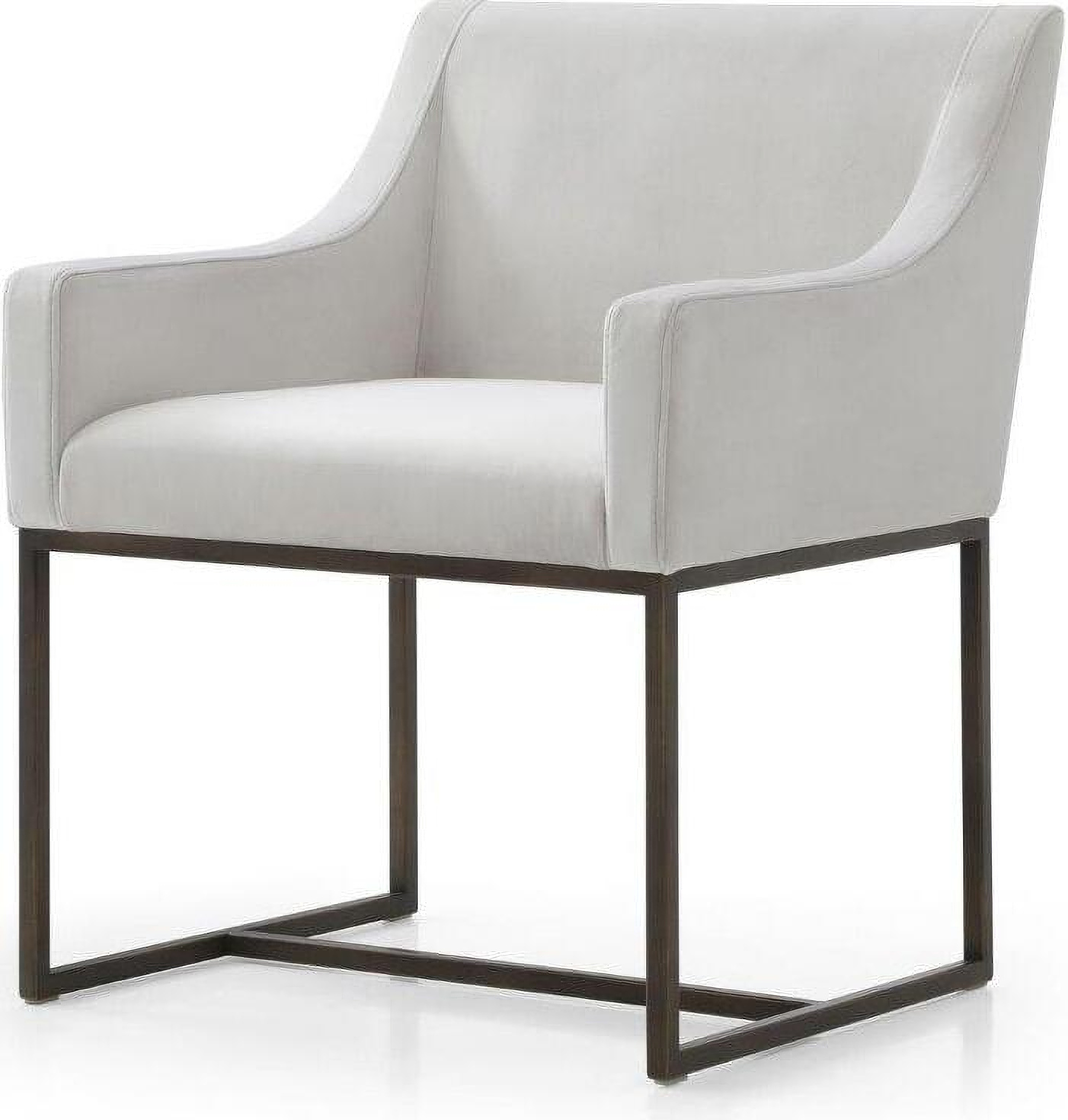 Modrest Elijah Modern Beige And Copper Antique Brass Dining Chair by ... Modrest Elijah Modern Beige And Copper Antique Brass Dining Chair by ...