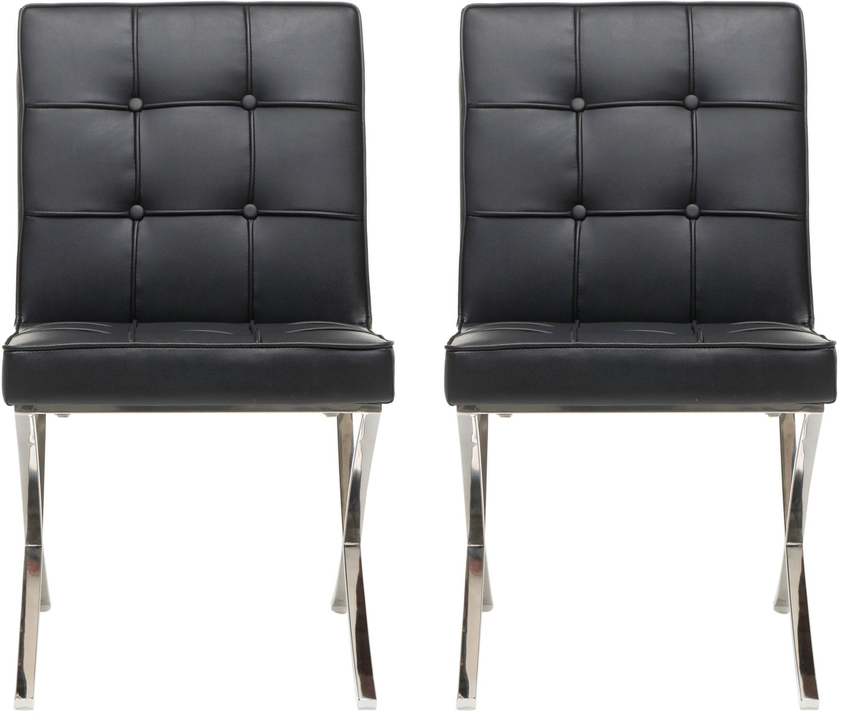 Momentum Dining Chair with X-Shaped Legs and Button-Tufted Seat In ...