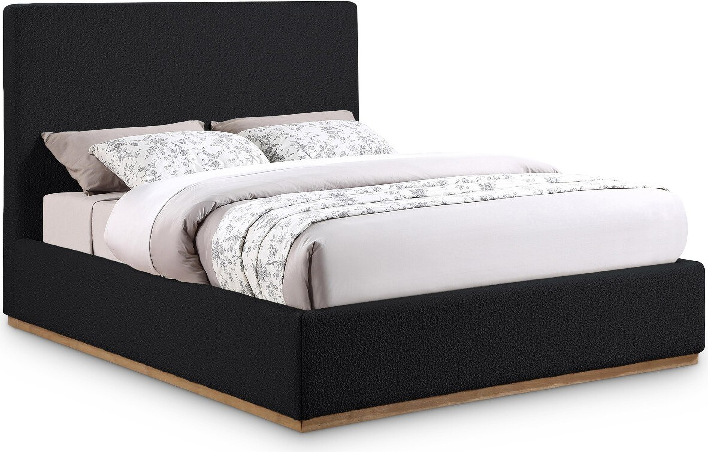 Monaco Boucle Fabric Queen Bed In Black by Meridian | 1StopBedrooms