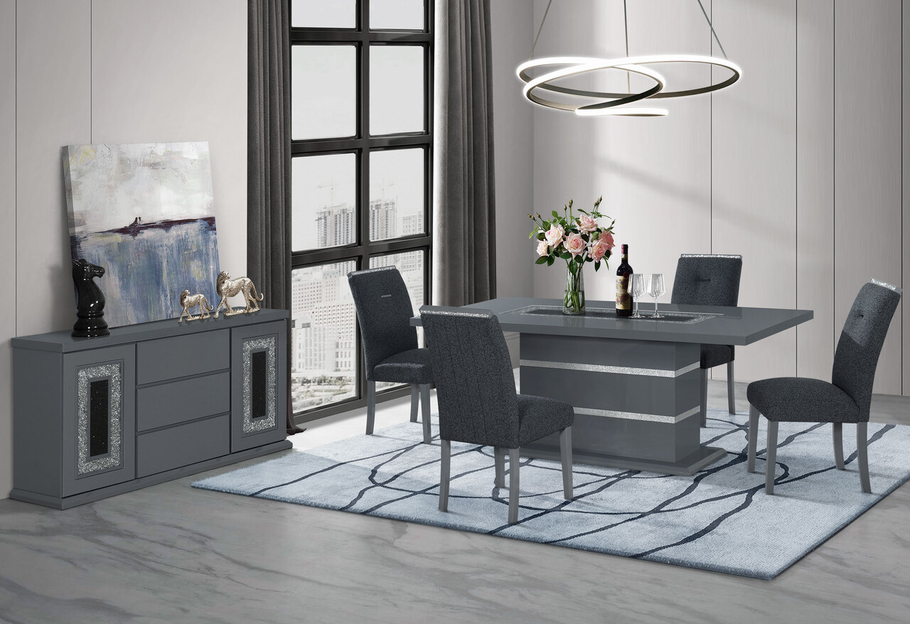 Monaco Dining Set In Dark Grey by Global Furniture USA | 1StopBedrooms