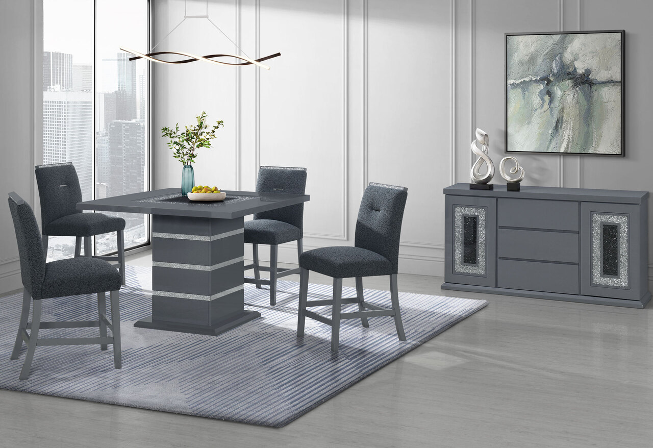 Monaco Home Bar Set In Dark Grey by Global Furniture USA | 1StopBedrooms