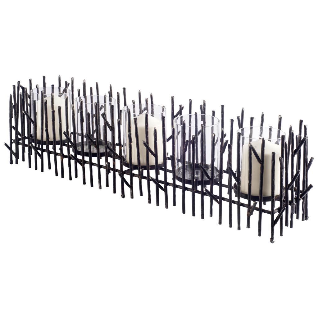 Mondavi Metal Twigs Table Candle Holder In Black by Mercana | 1StopBedrooms
