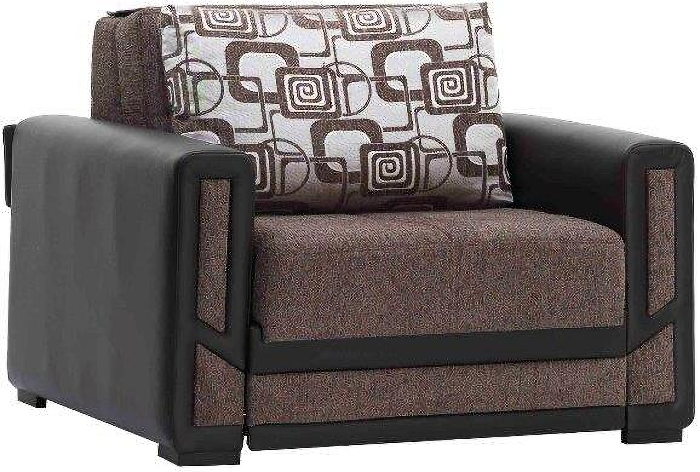 Mondomax Upholstered Convertible Armchair with Storage In Brown by ...
