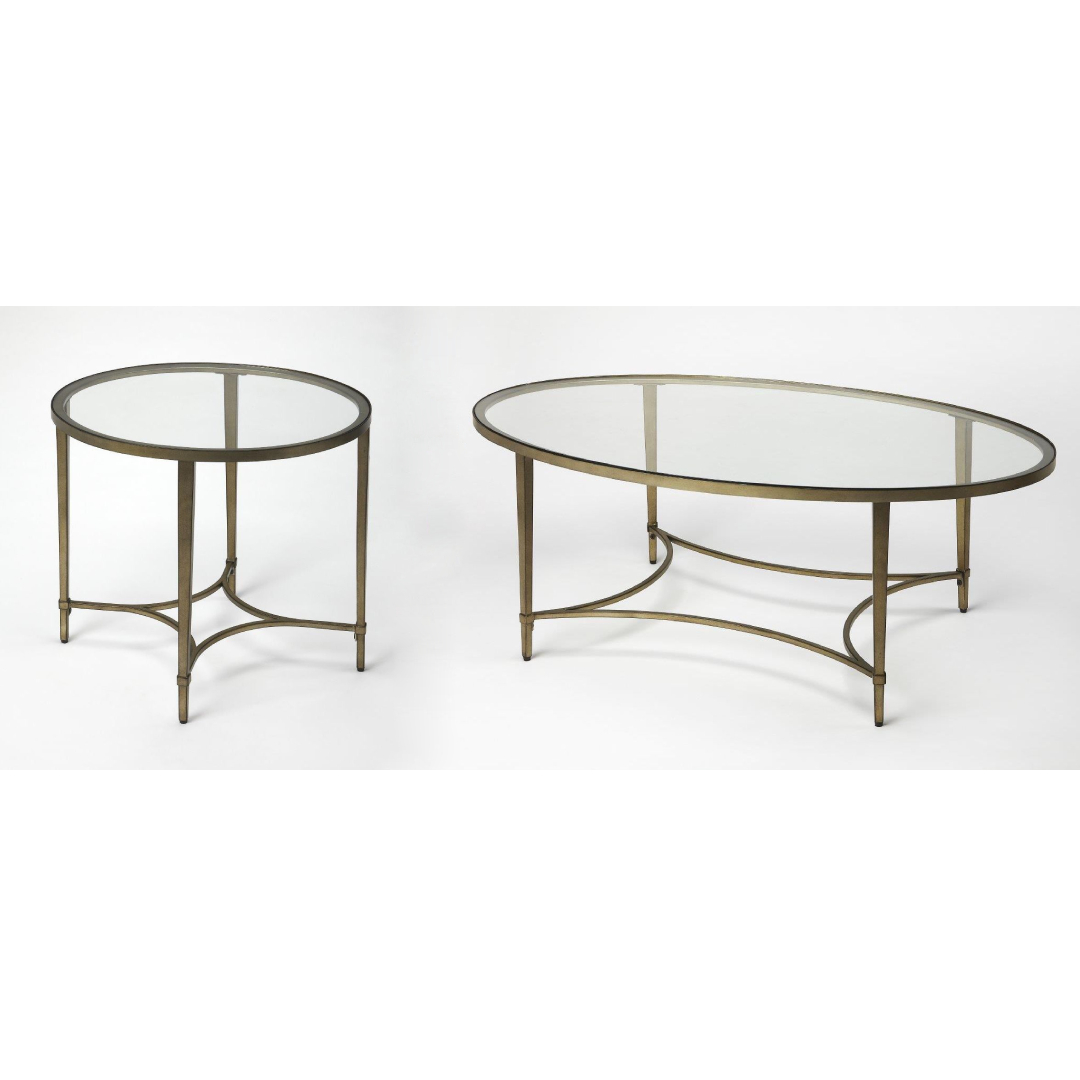 Monica Oval Occasional Table Set In Gold by Butler Specialty Company ...