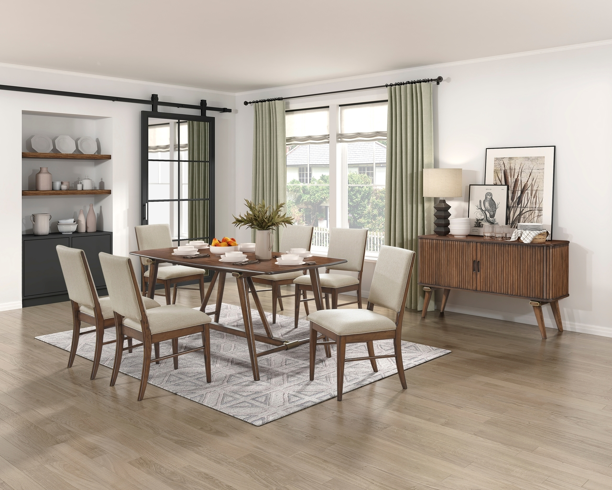 Monroe Dining Room Set In Brown and Walnut by Homelegance | 1StopBedrooms