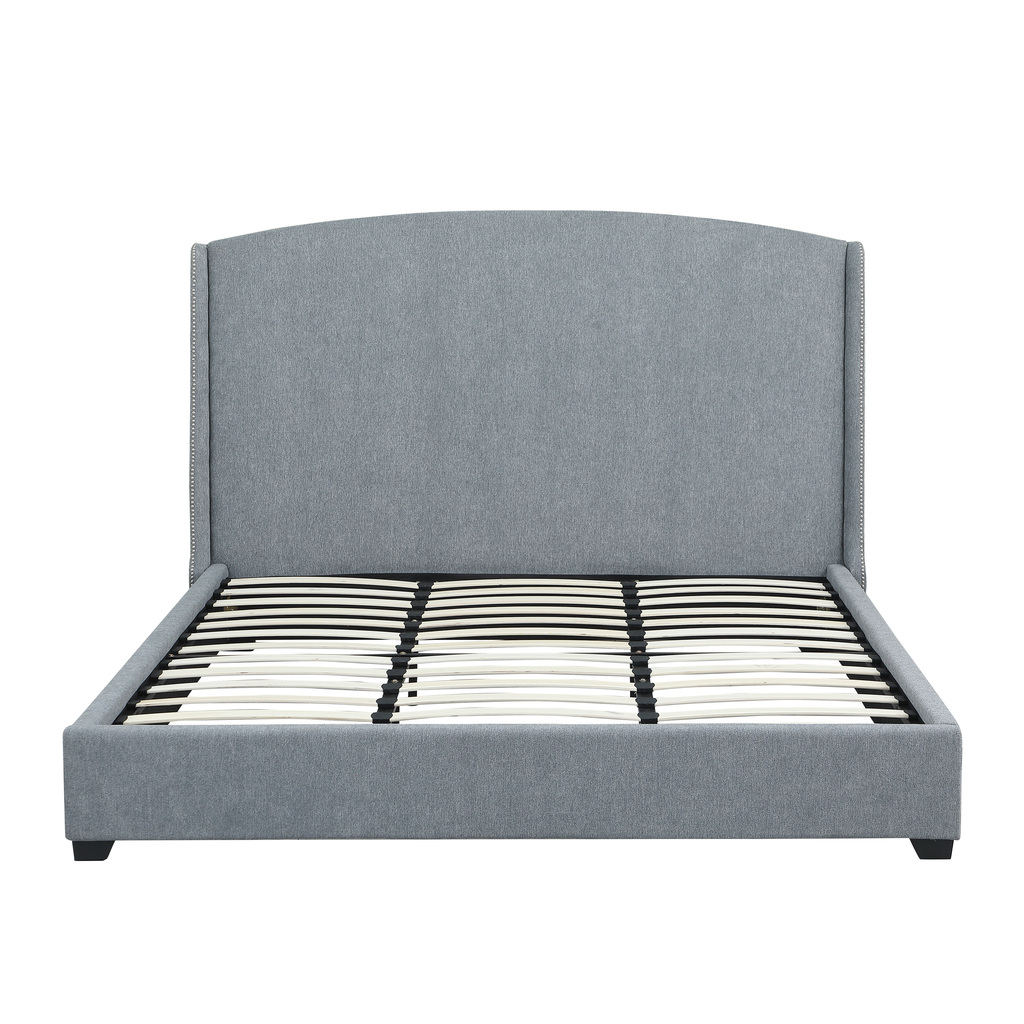 Monterey Upholstered King Bed Frame In Gray and Black by Carolina ...