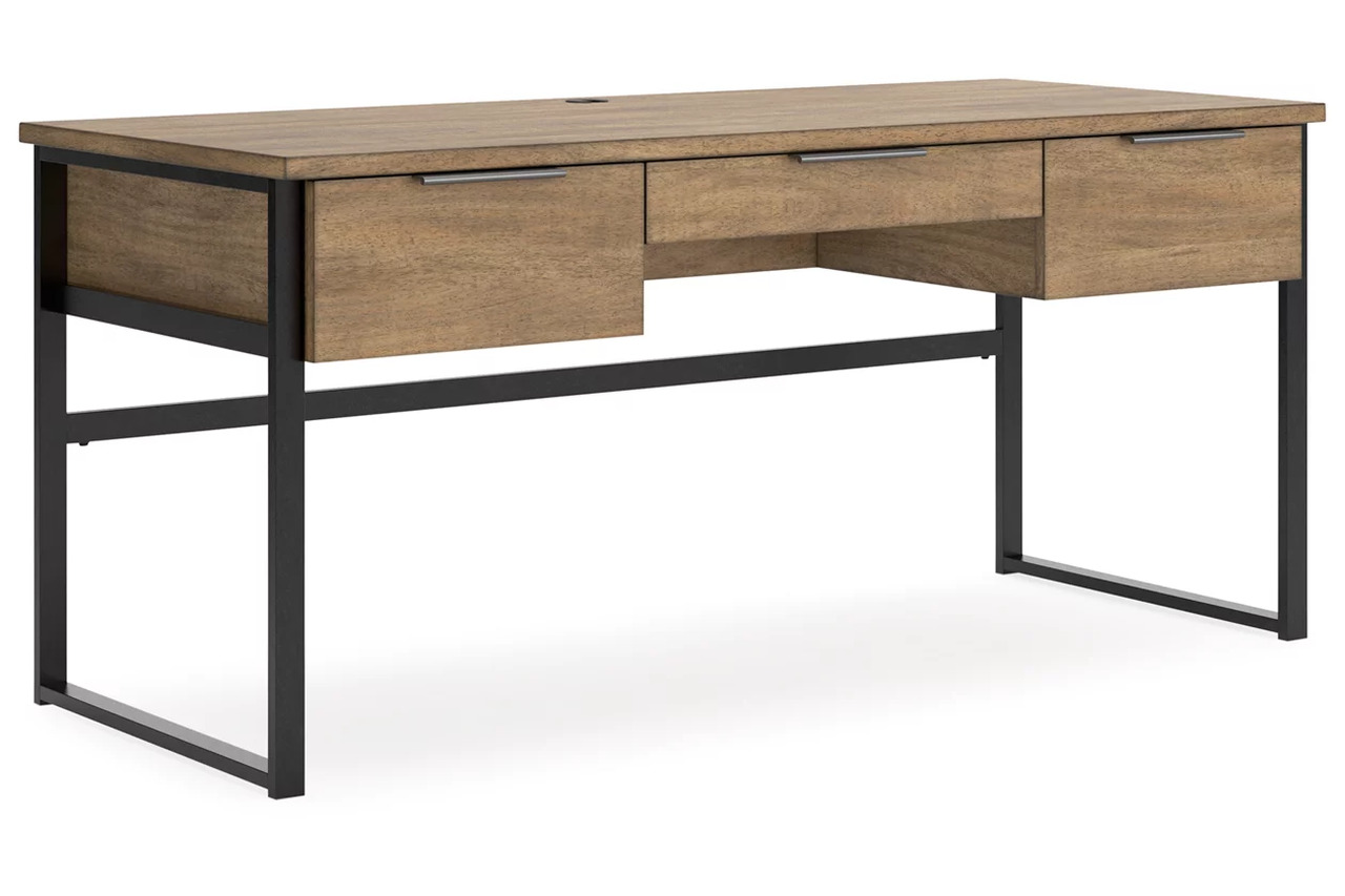 Montia 67 Inch Home Office Desk In Light Brown by Ashley Furniture 1StopBedrooms