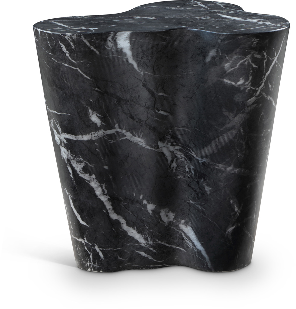 Monza Marble Finish Concrete End Table In Black by Meridian | 1StopBedrooms
