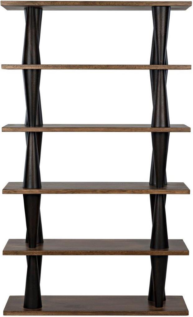 Mood Bookcase In Ebony And Dark Walnut by Noir | 1StopBedrooms