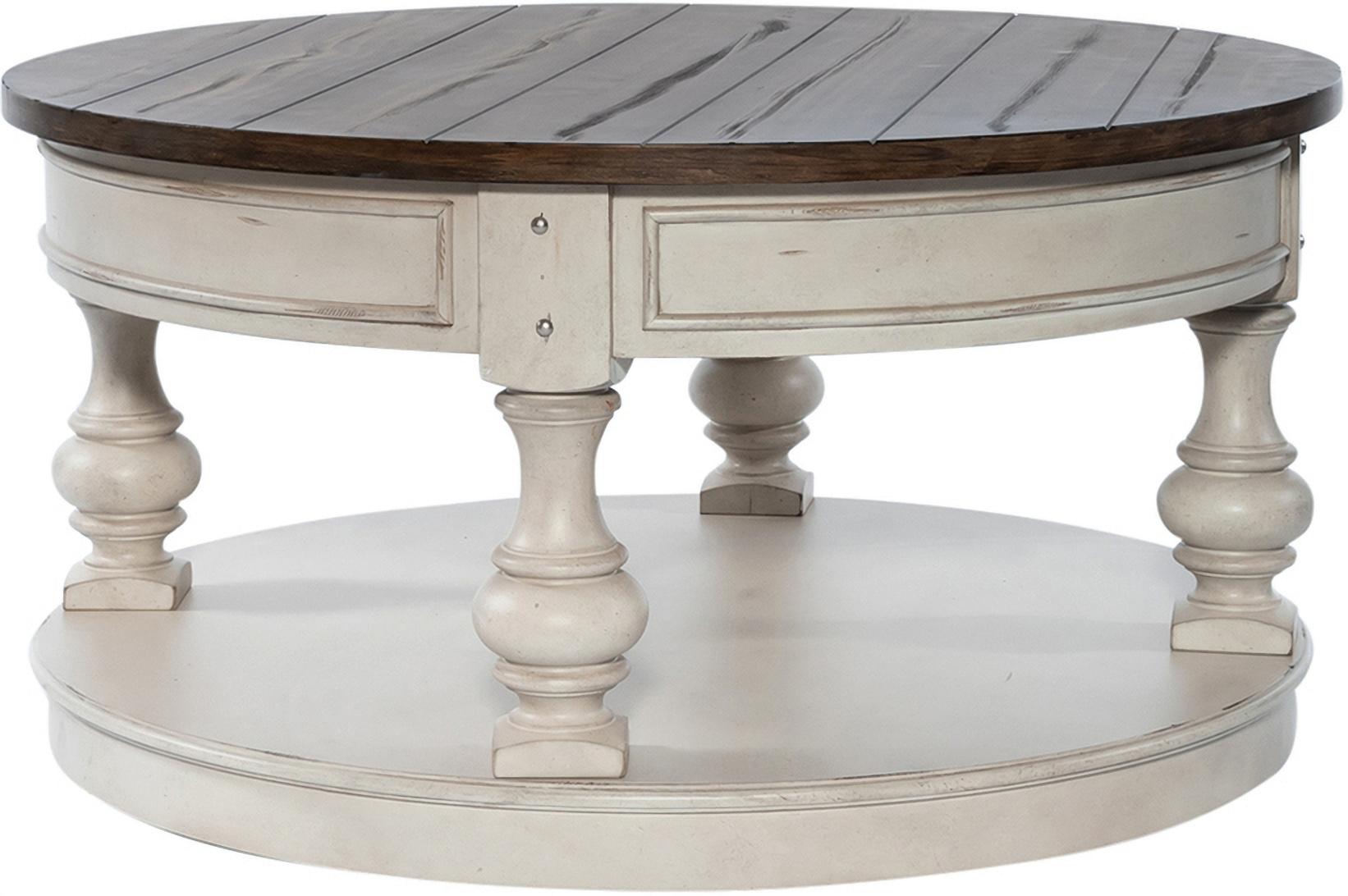 Morgan Creek Antique White Round Cocktail Table by Liberty | 1StopBedrooms