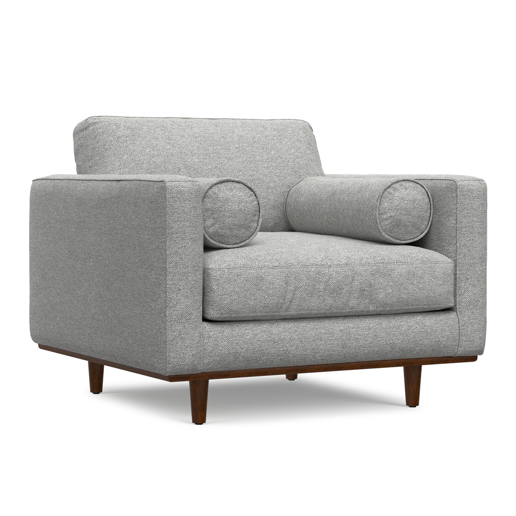 Morrison Performance Fabric Arm Chair In Mist Grey by Simpli Home ...