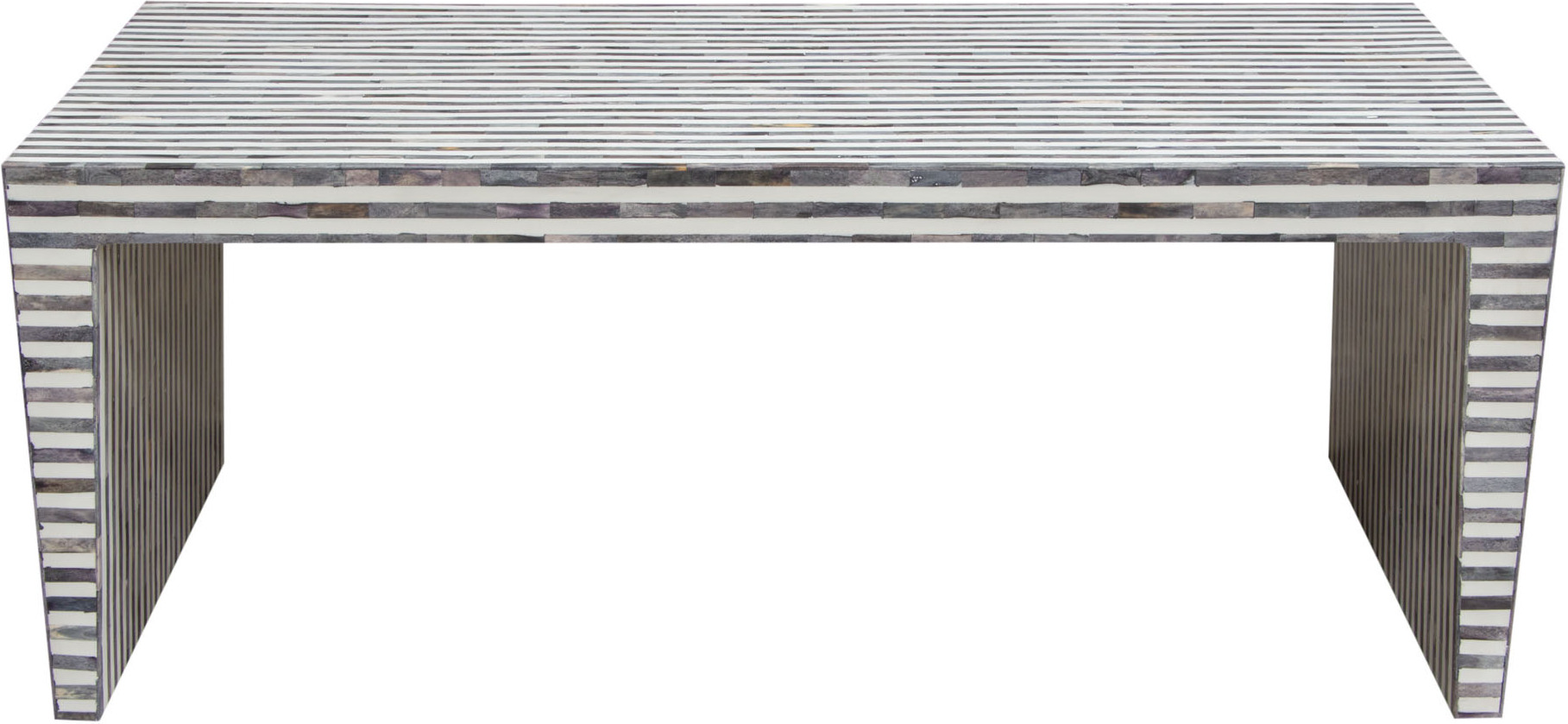 Mosaic Cocktail Table with Bone Inlay in Linear Pattern by Diamond Sofa ...