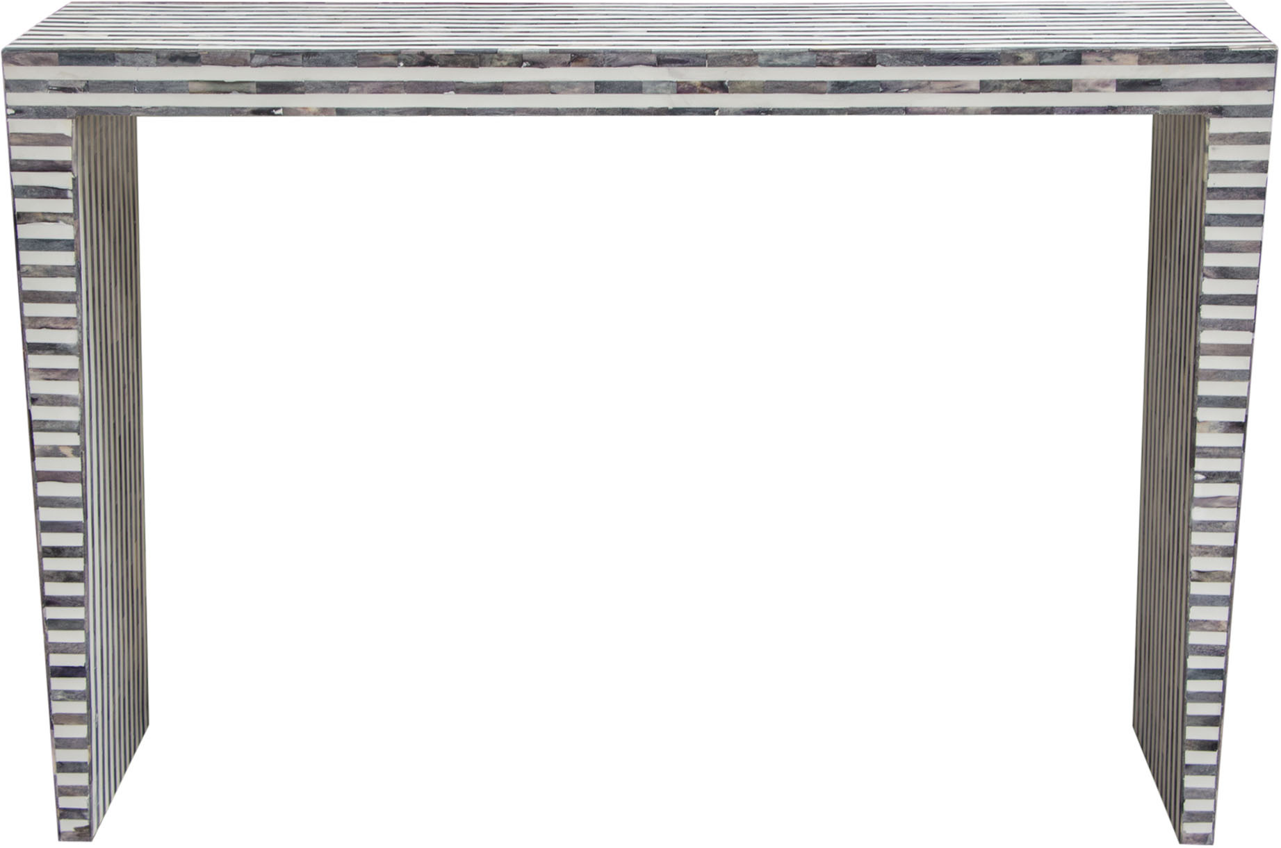 Mosaic Console Table with Bone Inlay in Linear Pattern by Diamond Sofa ...