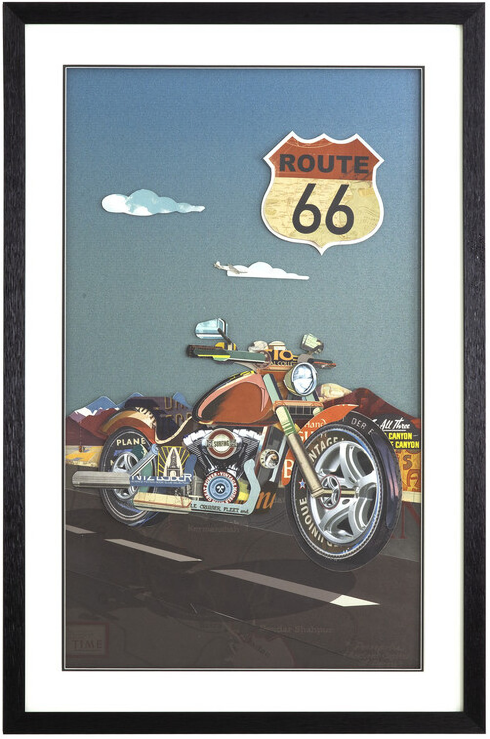 Motorcycle On Route 66 Wall Art In Multicolor by Yosemite Home Decor ...