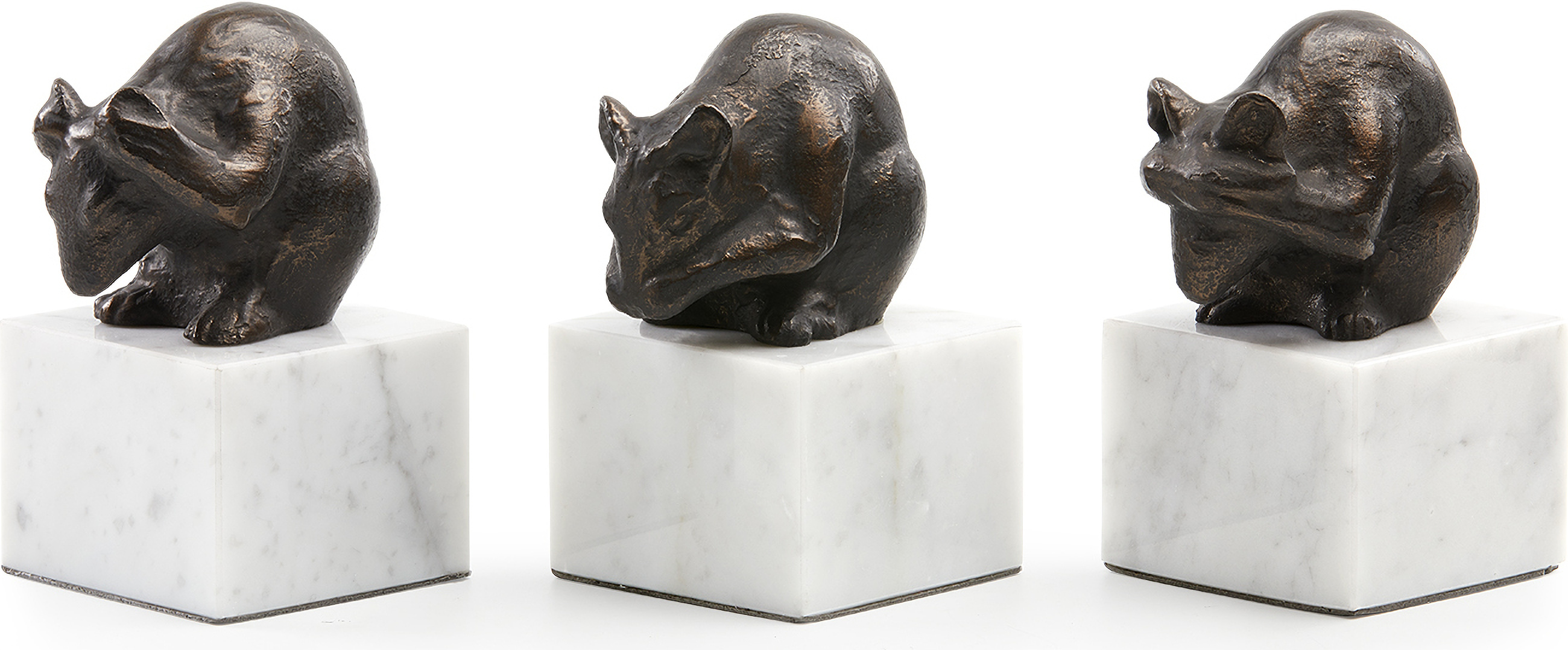 Mouse Statue Set of 3 In Bronze by Villa & House | 1StopBedrooms