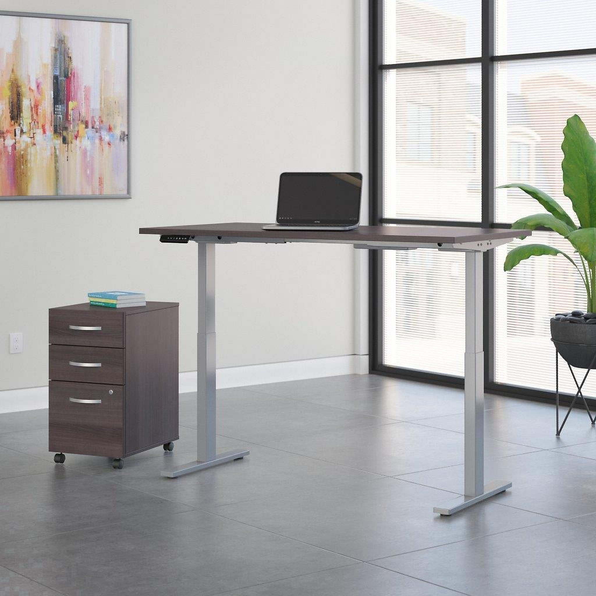 Move 60 Series 60W x 30D Height Adjustable Standing Desk with Storage ...