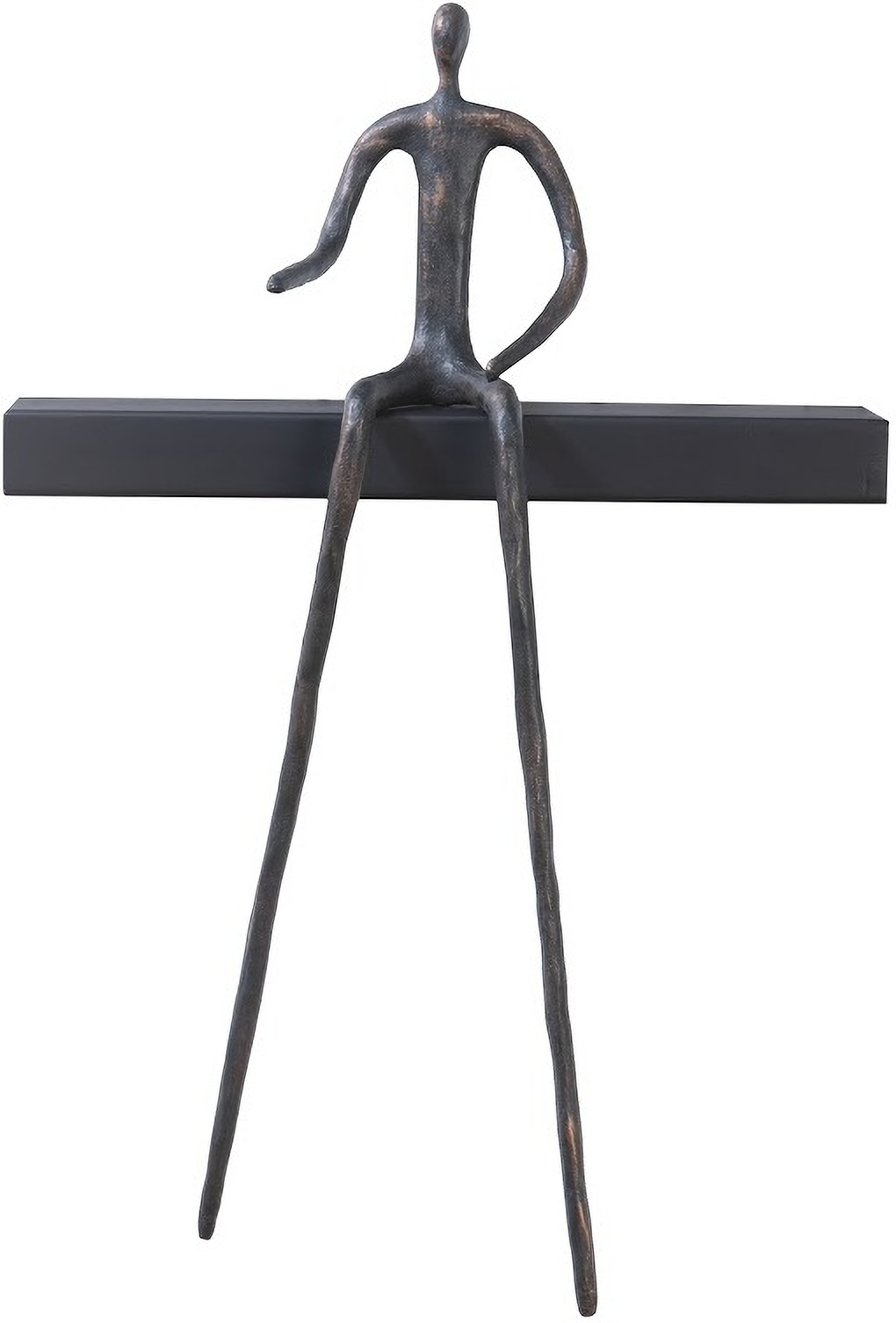 Moveable Sitting Man On Short Shelf In Bronze And Black TH103473 by ...