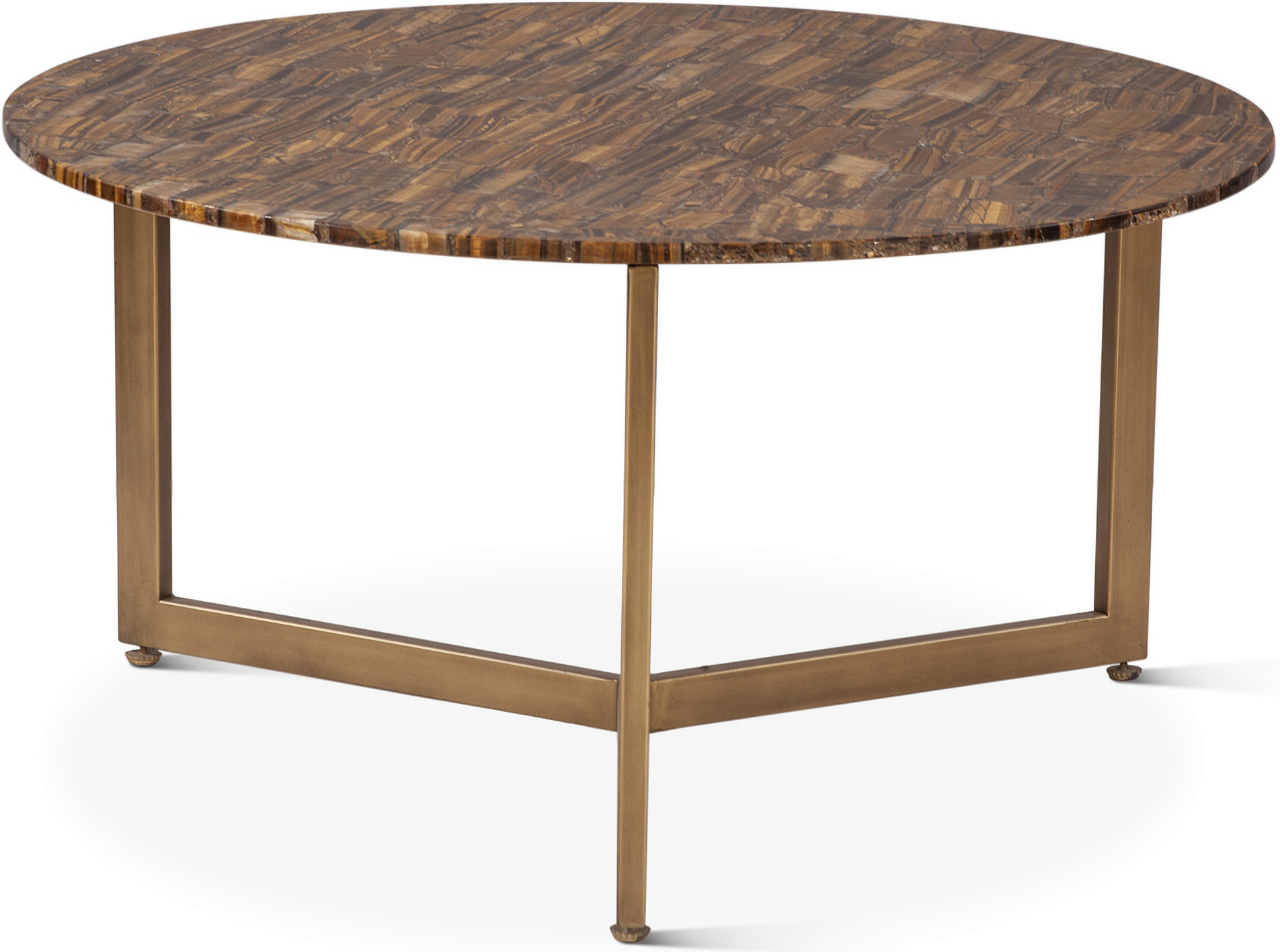Mumbai 36 Inch Coffee Table In Tiger Eye with Iron Base by Home Trends ...