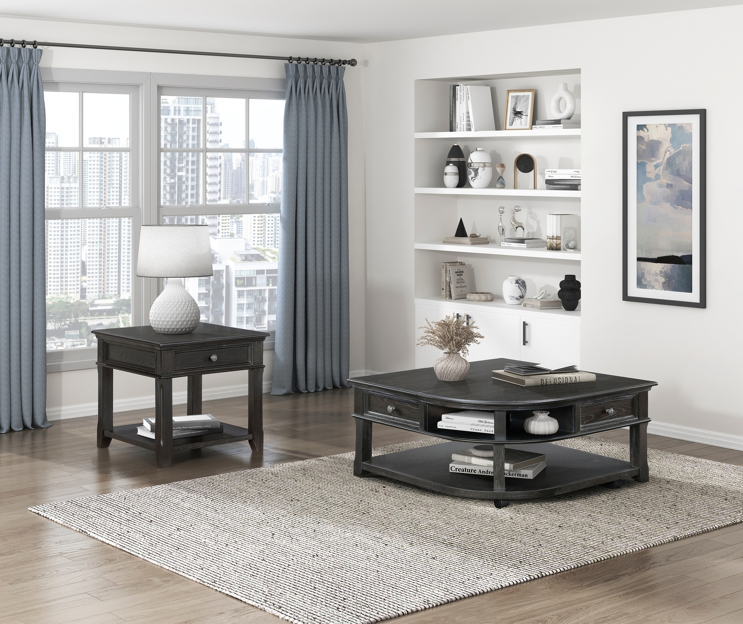 Muriel Lift Top Occasional Table Set In Charcoal by Homelegance ...