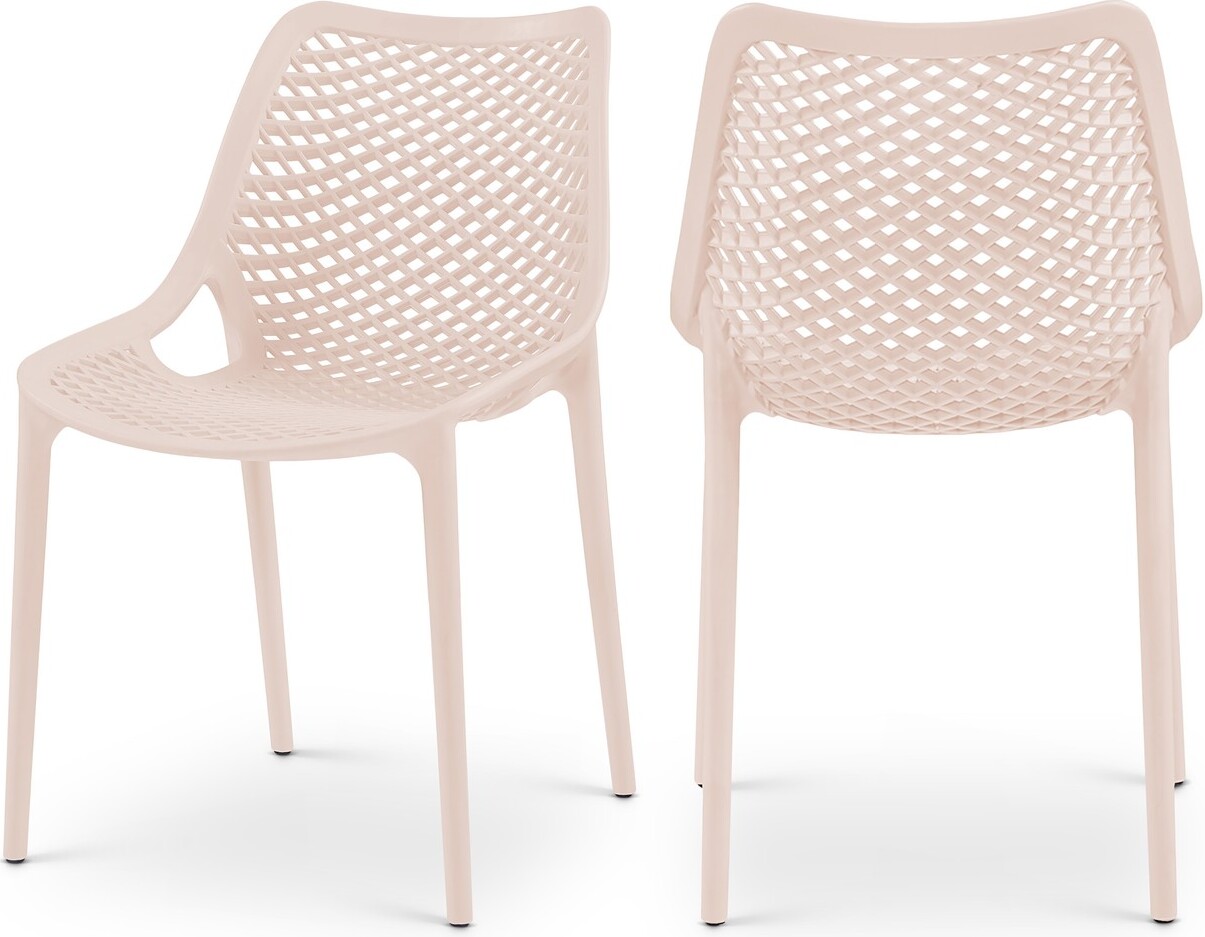 Mykonos Outdoor Patio Dining Side Chair Set of 4 In Pink by Meridian ...