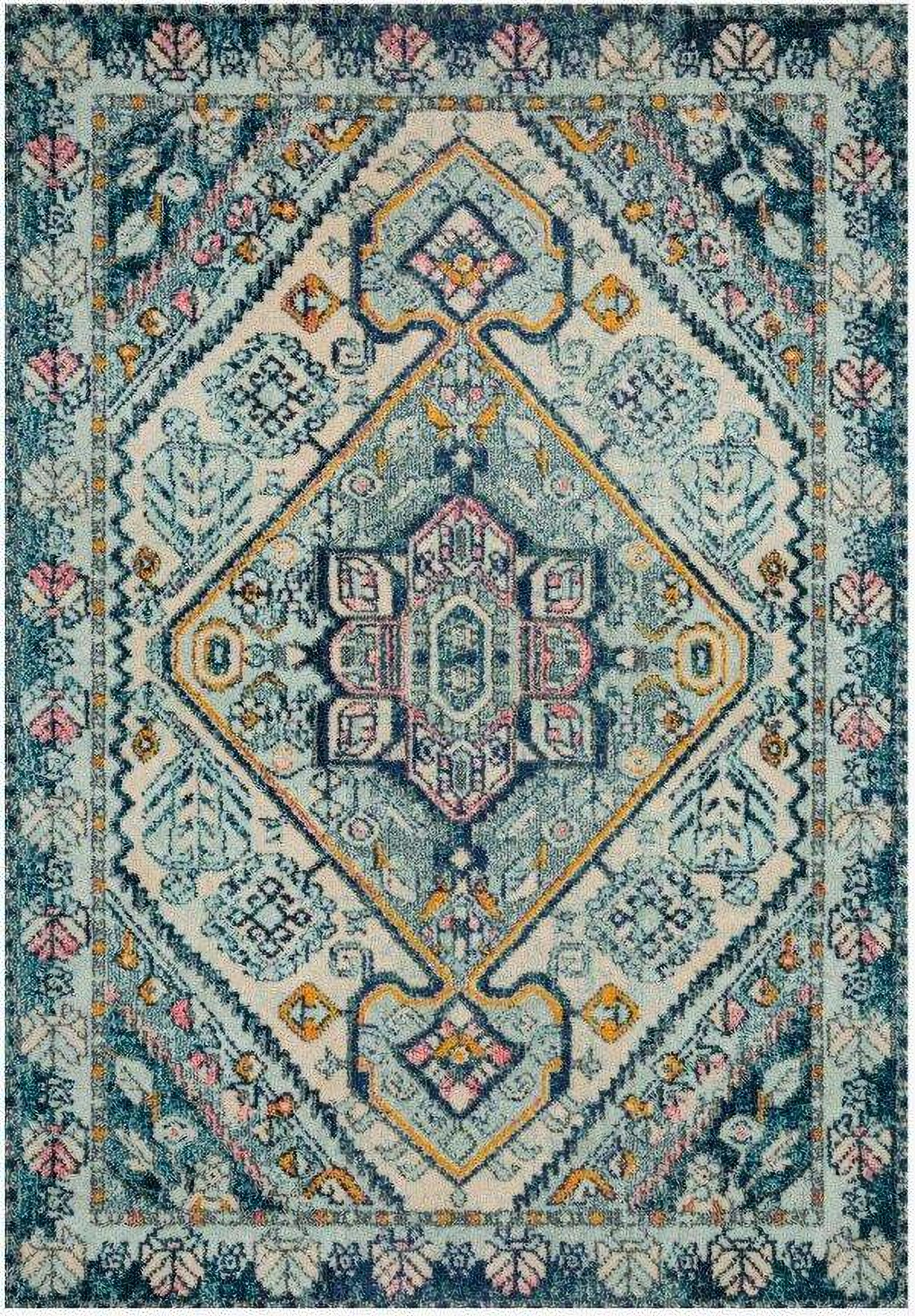 Nadia Aqua/Navy 5'1" x 7'7" Rug by Loloi Rugs | 1StopBedrooms