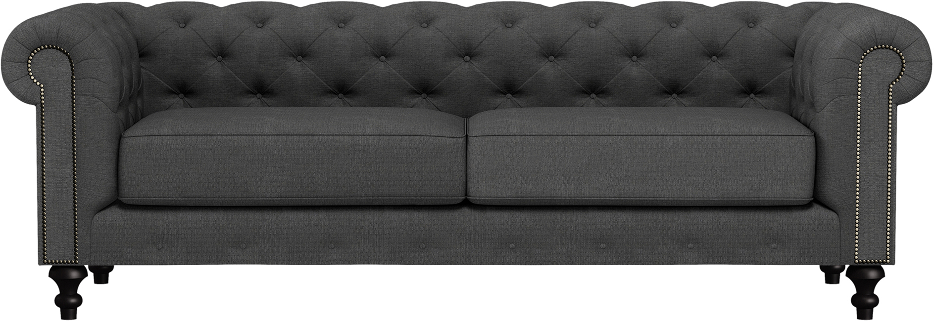 Nativa Interiors London Tufted 90 Inch Sofa In Charcoal | 1StopBedrooms