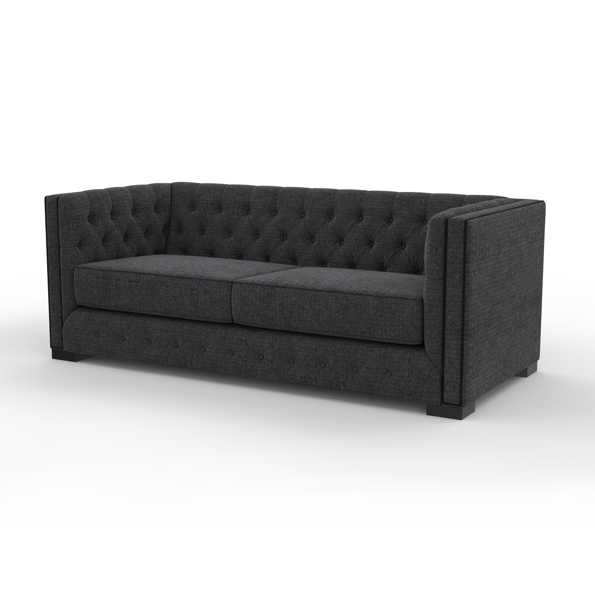 Nativa Interiors Mirel Tufted Deep Plush 80 Inch Sofa In Charcoal ...