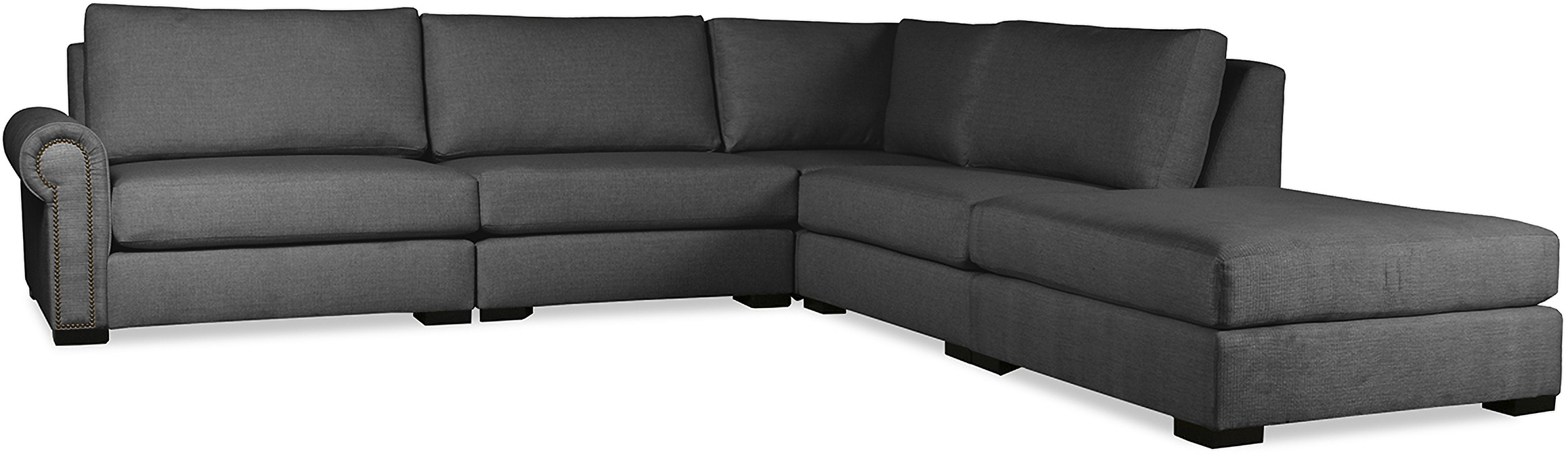 Nativa Interiors Sylviane 5 Pieces Modular Sectional With Ottoman In Charcoal SEC-SYLV-CL-AR2 ...