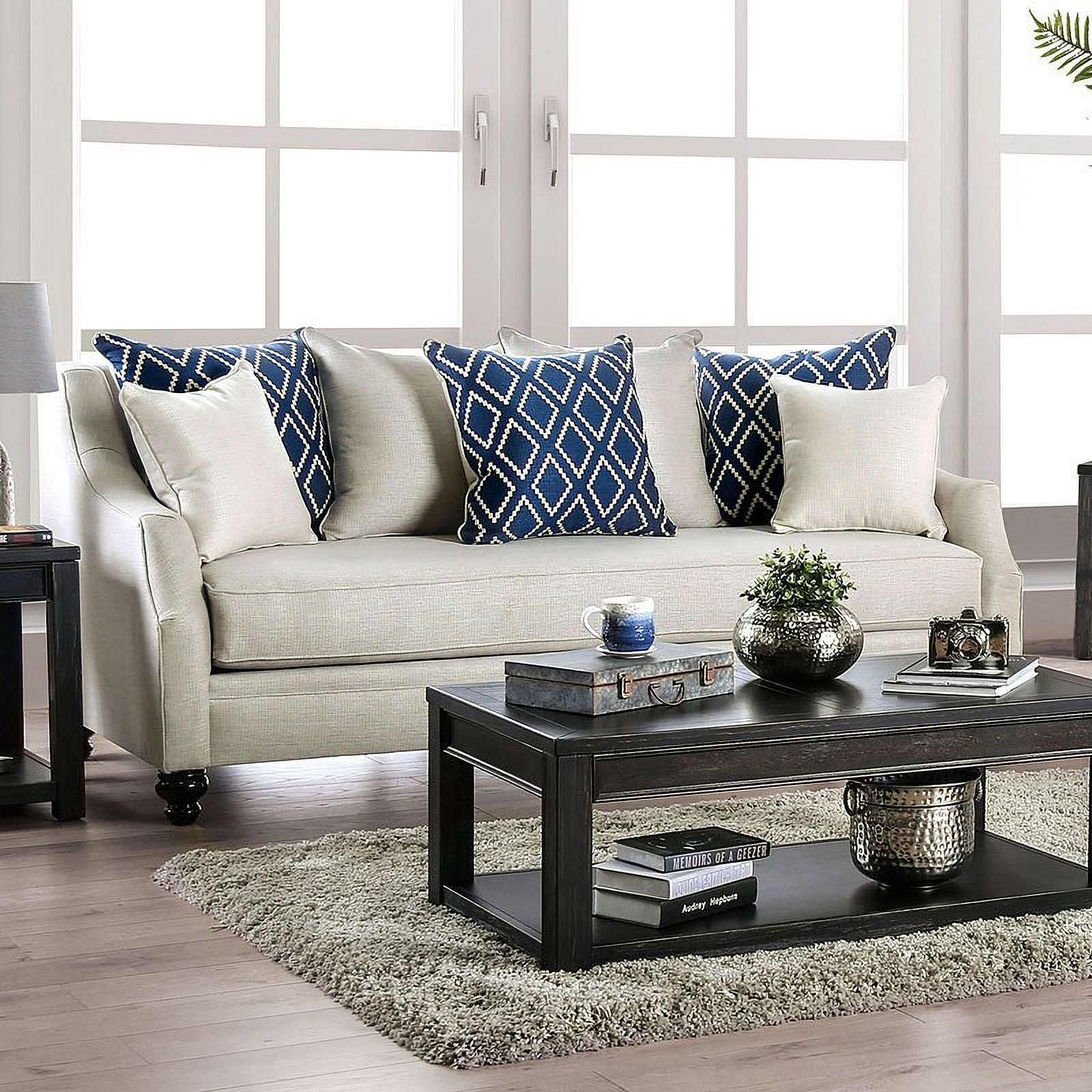 Nefyn Ivory Sofa by Furniture of America | 1StopBedrooms