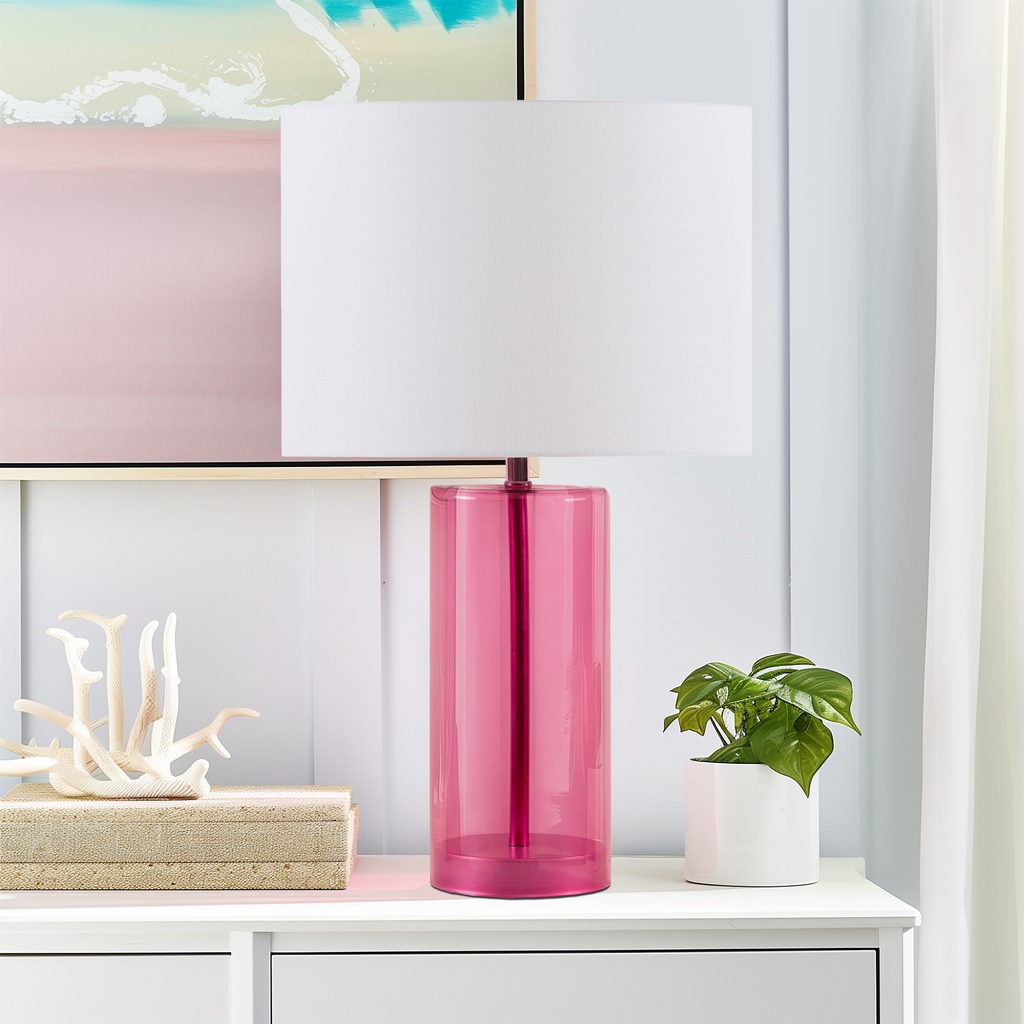 Neonova Glass Table Lamp In Pink by Olliix | 1StopBedrooms