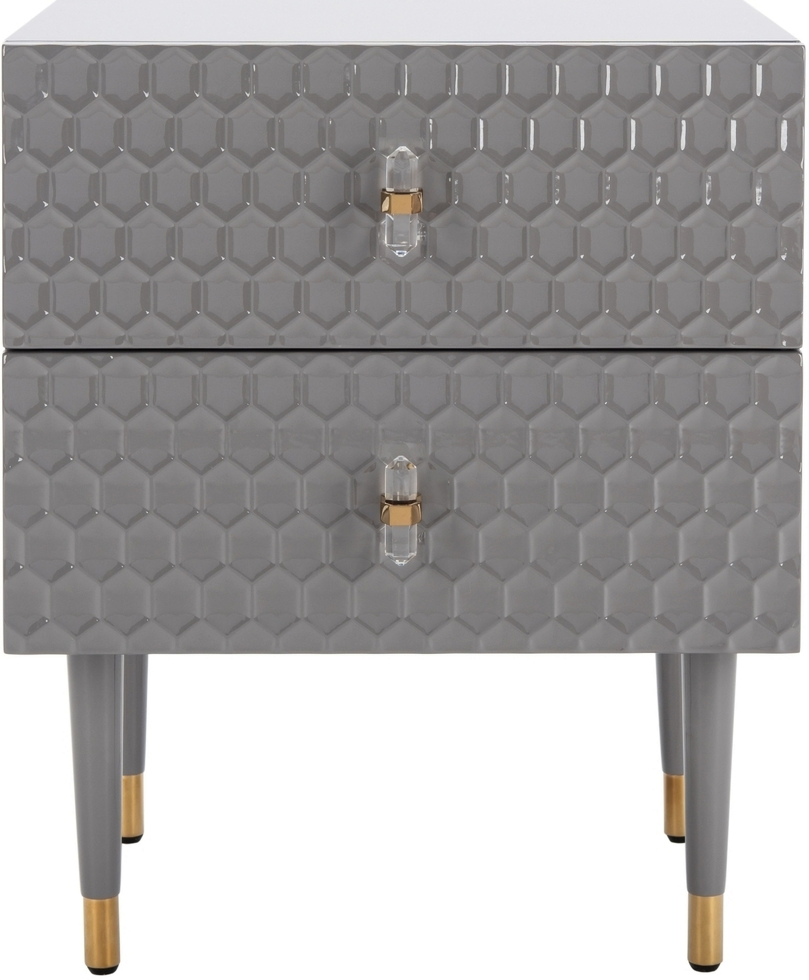 Neptune 2 Drawer Side Table In Grey by Safavieh Couture | 1StopBedrooms