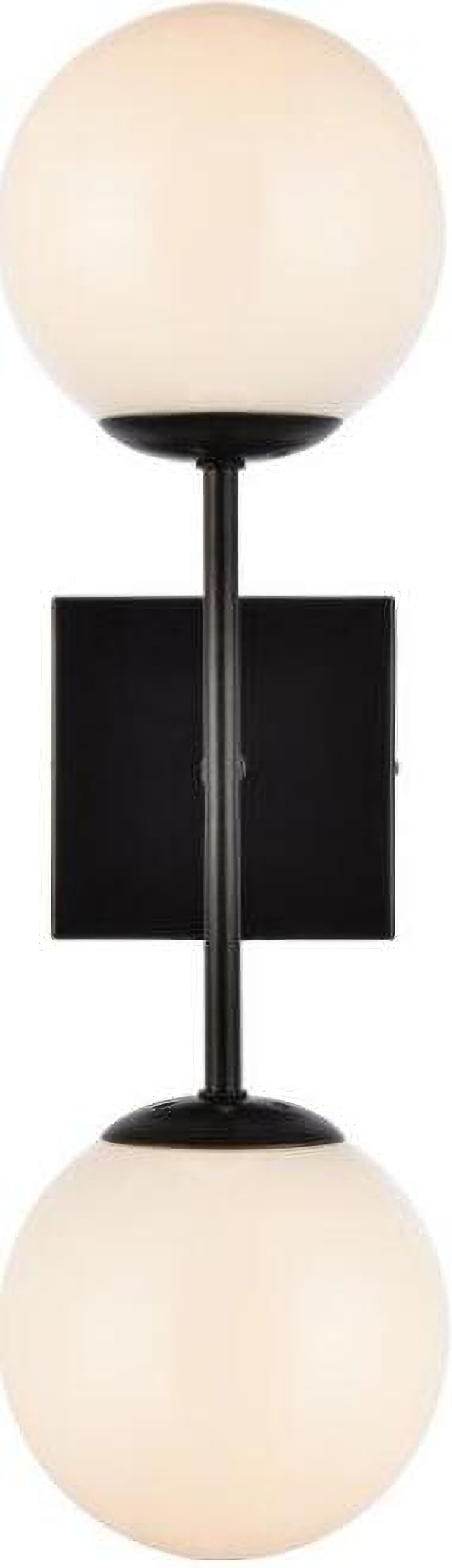 Neri 2 Lights Black And White Glass Wall Sconce by Elegant Lighting ...